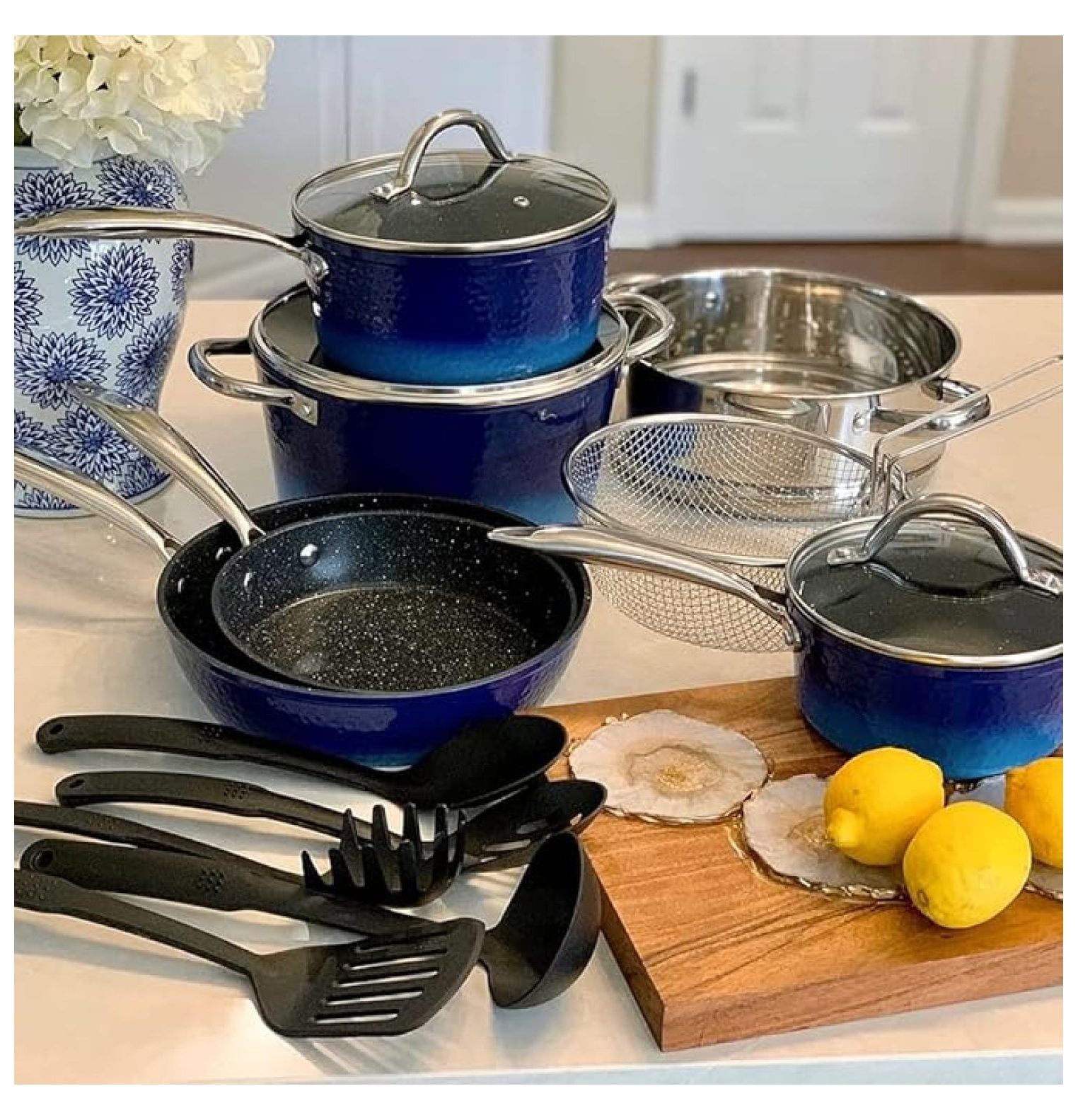 Kitchen Cookware Sets - 15 Piece Nonstick Pots and Pans Sets with ...