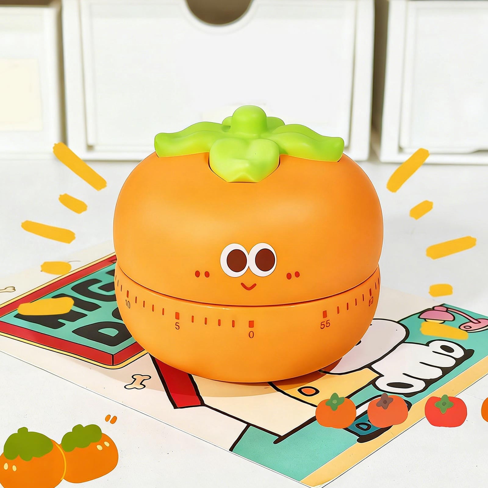 Kitchen Countdown Timer, Persimmon Shaped 2.59x2.59x2.48in Manual ...
