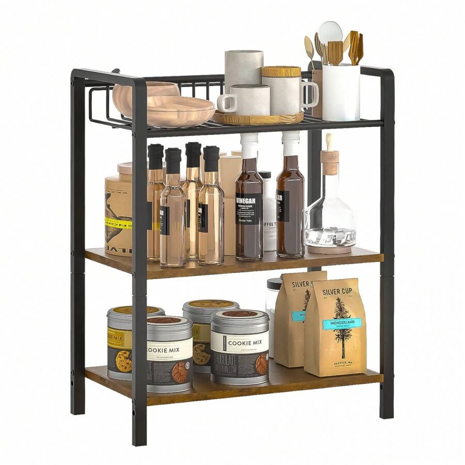 Kitchen Counter Shelf, 3-Tier Bathroom Counter Shelf, Spice Rack ...