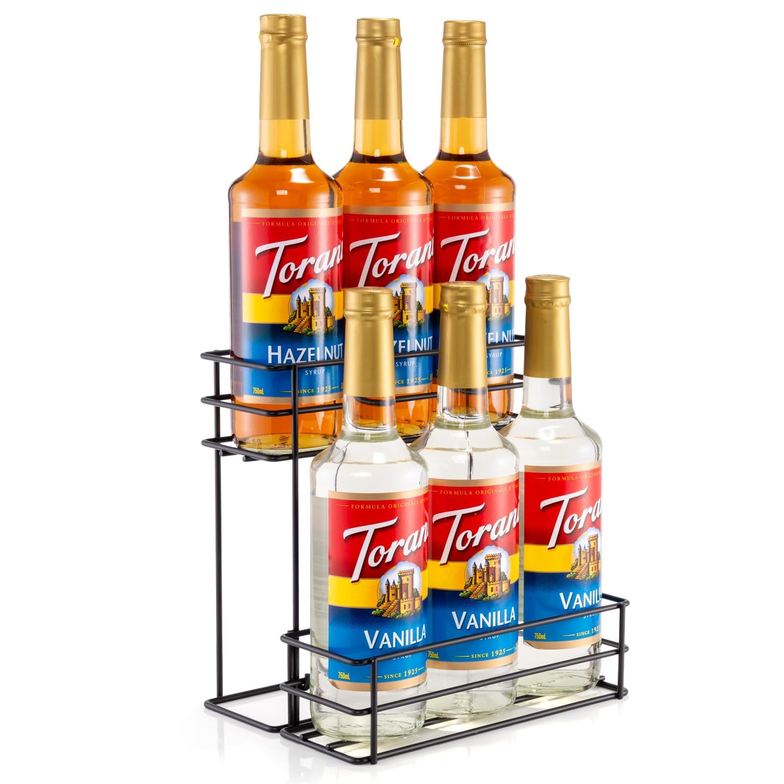 Kitchen Countertop Coffee Syrup Stand 6 Bottle Organizer Rack for Bar ...