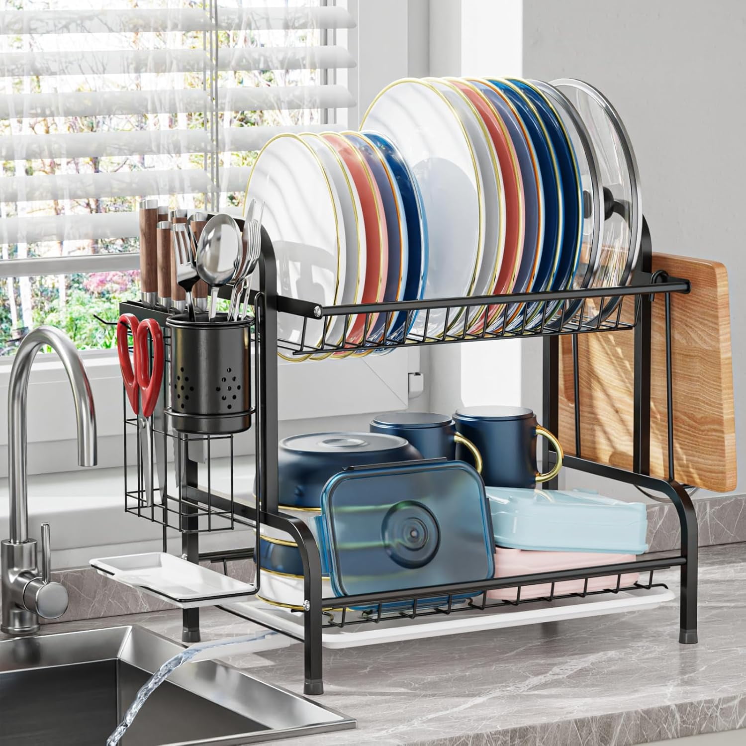 Kitchen Countertop Dish Drain Rack - 304 Stainless Steel Double Layer ...