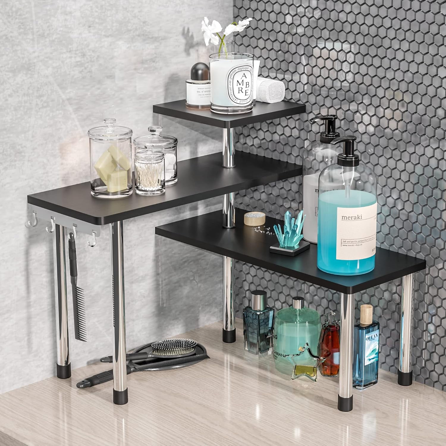 Kitchen Countertop Organizer, Kitchen Corner Shelf, Adjustable 3 Tier ...
