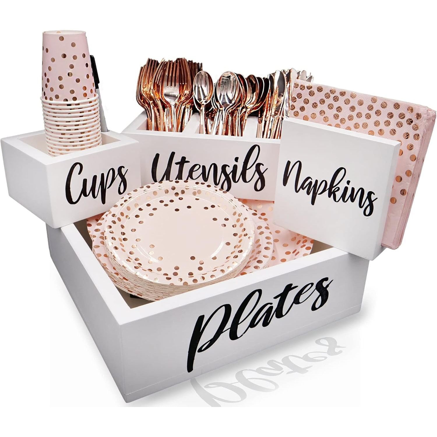 Kitchen Countertop Paper Plate Utensil Holder Caddy - Organizer for ...