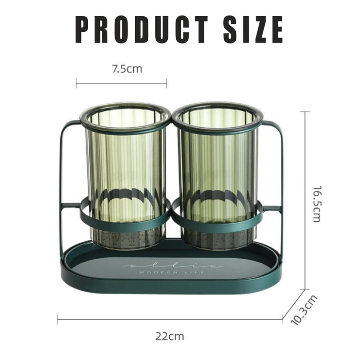 Kitchen Countertop Utensil Holder, 2 Clear Cups with Frame Utensils ...