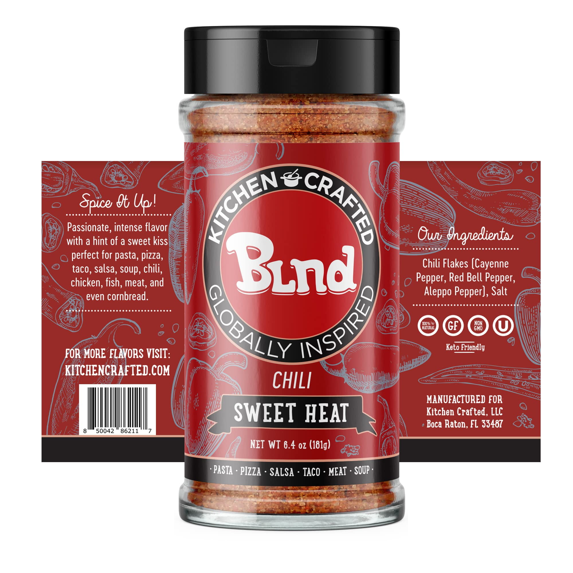 Kitchen Crafted - BLND Sweet Heat Crushed Red Pepper Flakes, Red Hot ...
