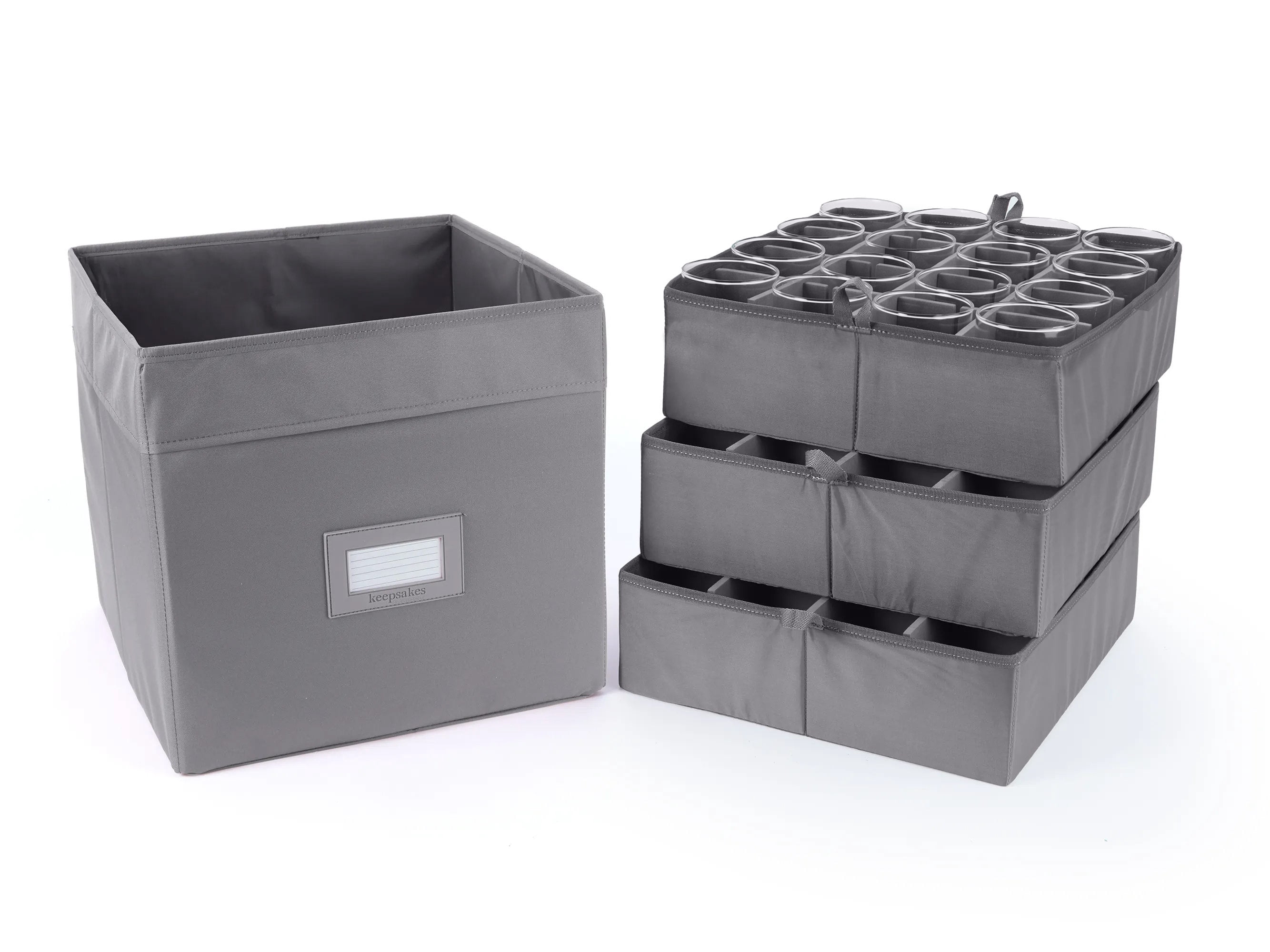 Kitchen Cube Glassware Storage Bin - Durable Polyester, Adjustable ...