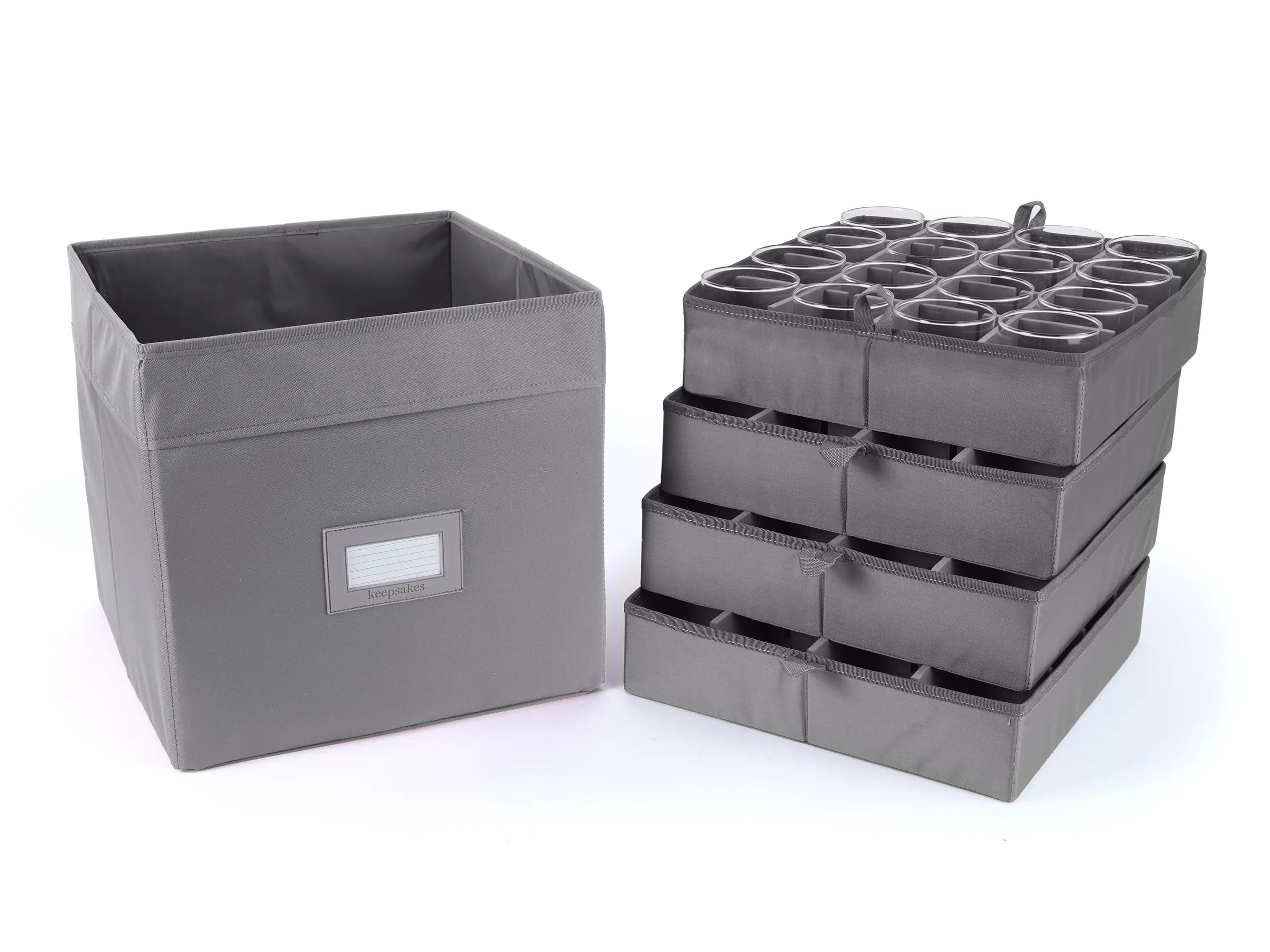 Kitchen Cube Glassware Storage Bin - Durable Polyester, Adjustable ...