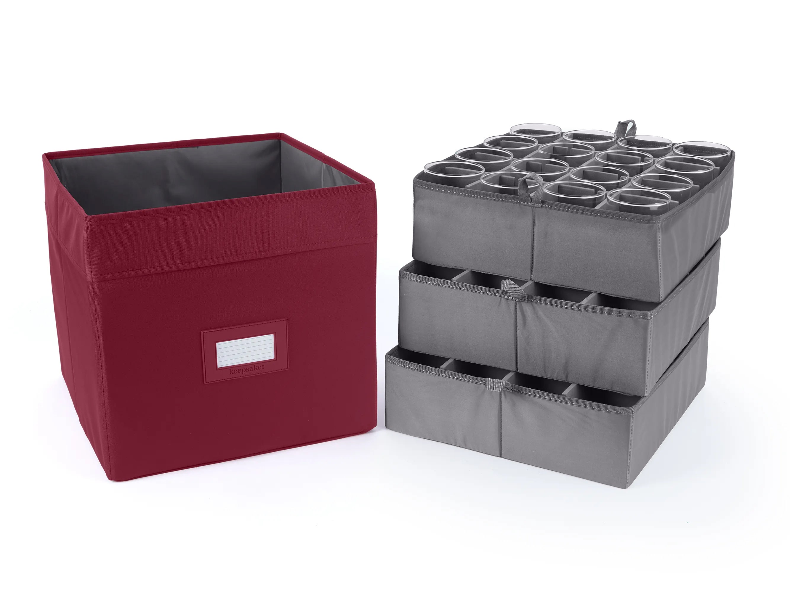 Kitchen Cube Glassware Storage Bin - Durable Polyester, Adjustable ...