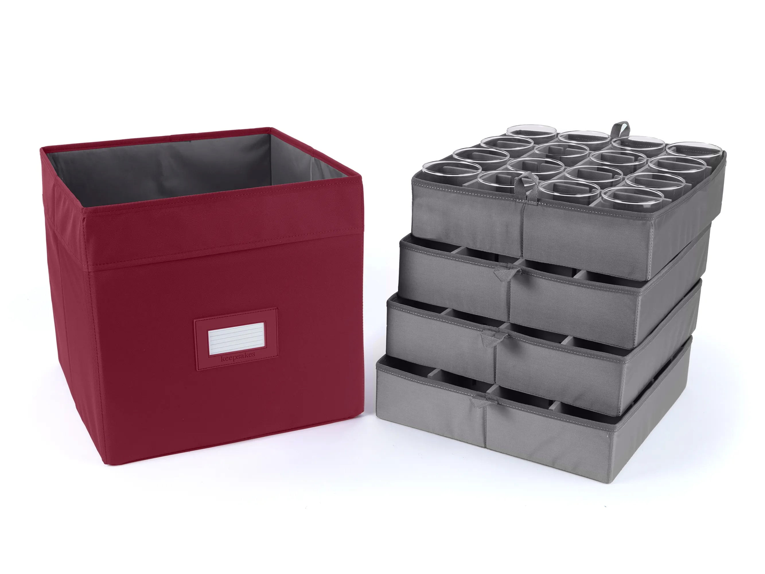 Kitchen Cube Glassware Storage Bin - Durable Polyester, Adjustable ...