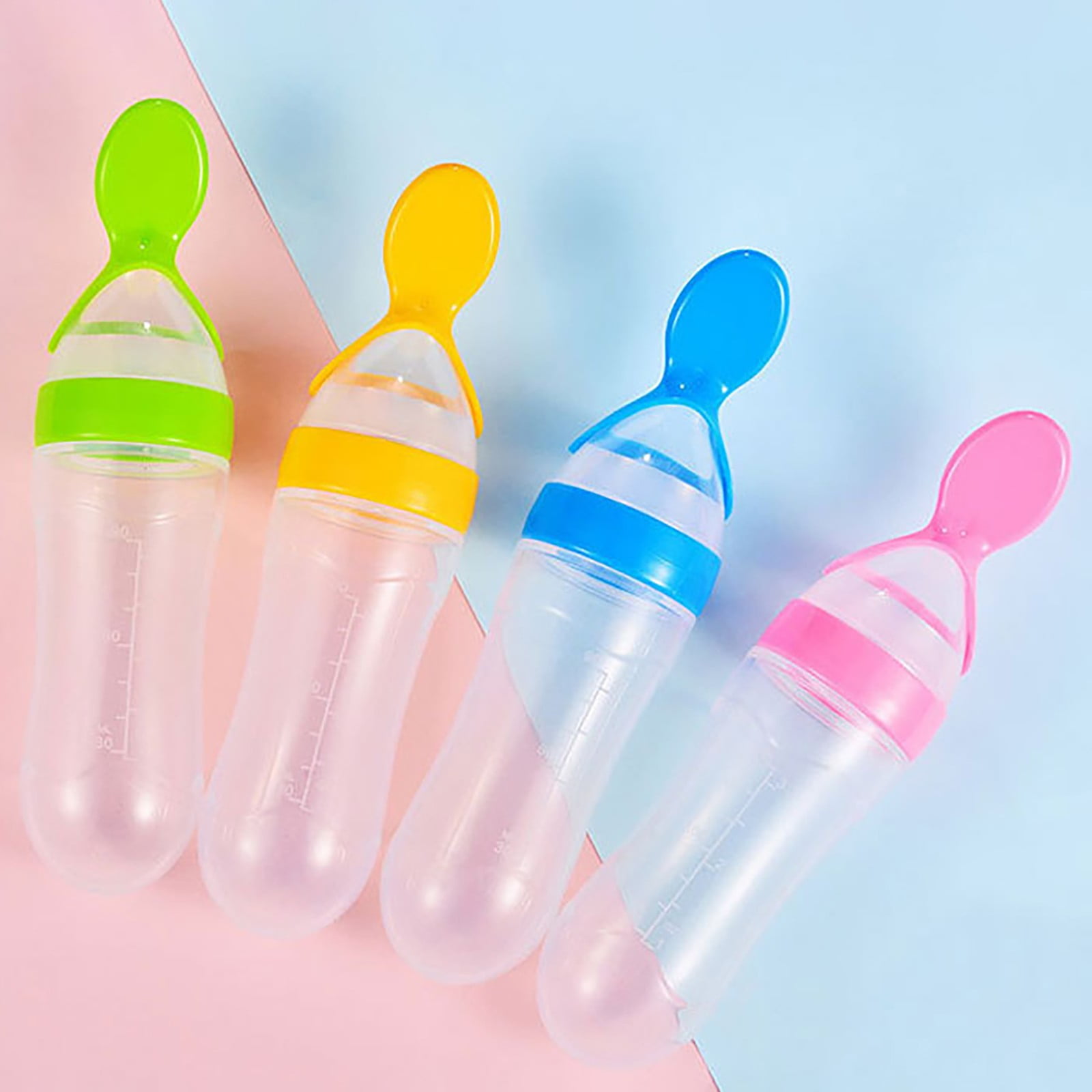 Kitchen Cups Clearance! Dusknt Baby Food Feeder 4 Pack Silicone Baby ...