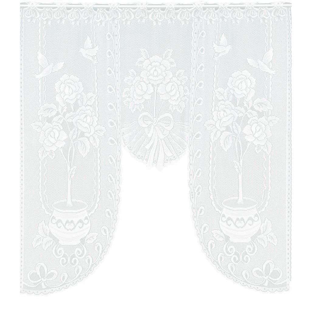 RnemiTe-amo Vintage White Lace Embroidery Blackout Kitchen Valances ...