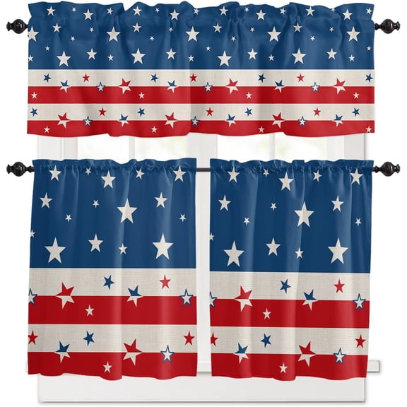 Patriotic Curtains in Red White Blue for Home Decor and Celebrations