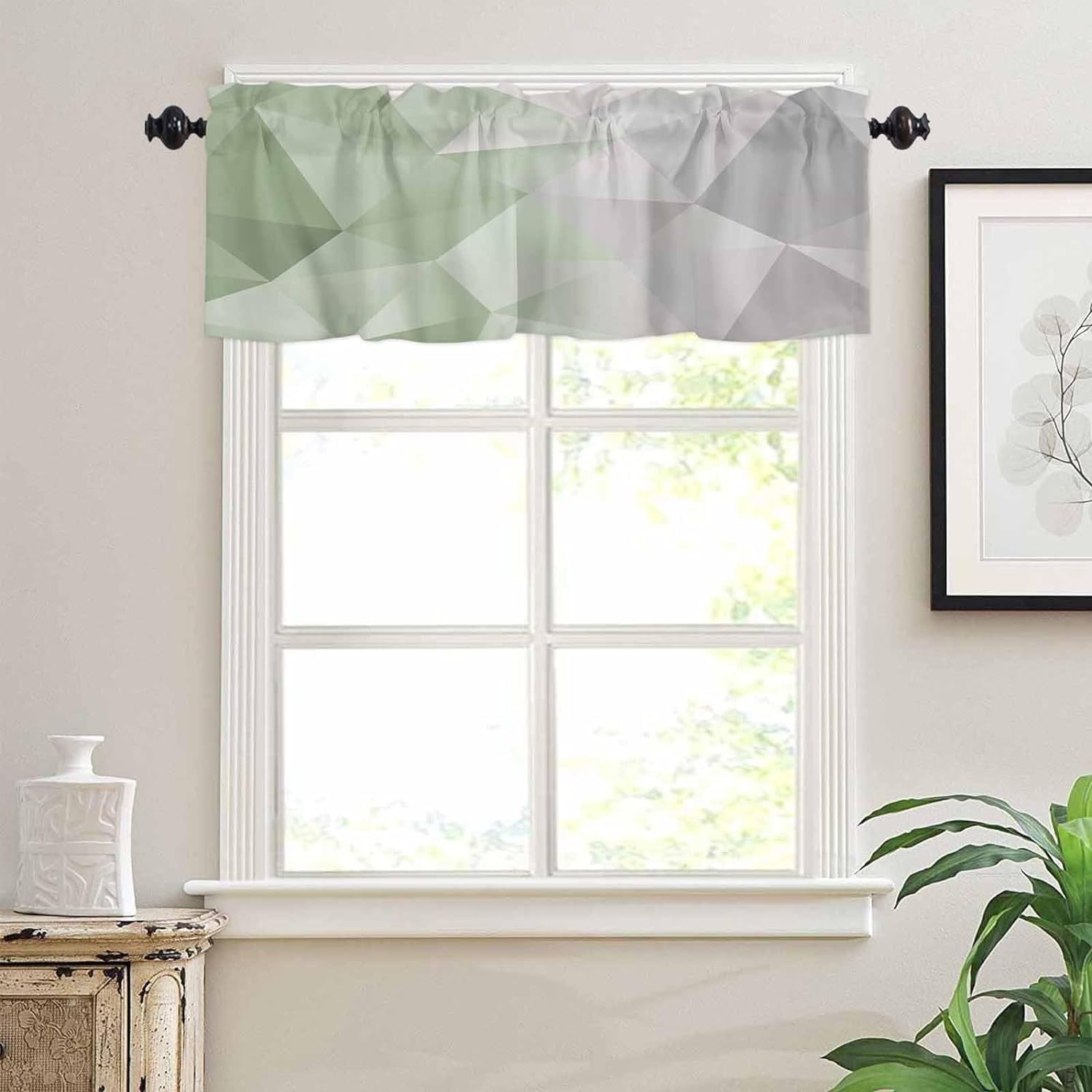 Kitchen Curtains Valances for Small Windows, Gradient Simple Short ...