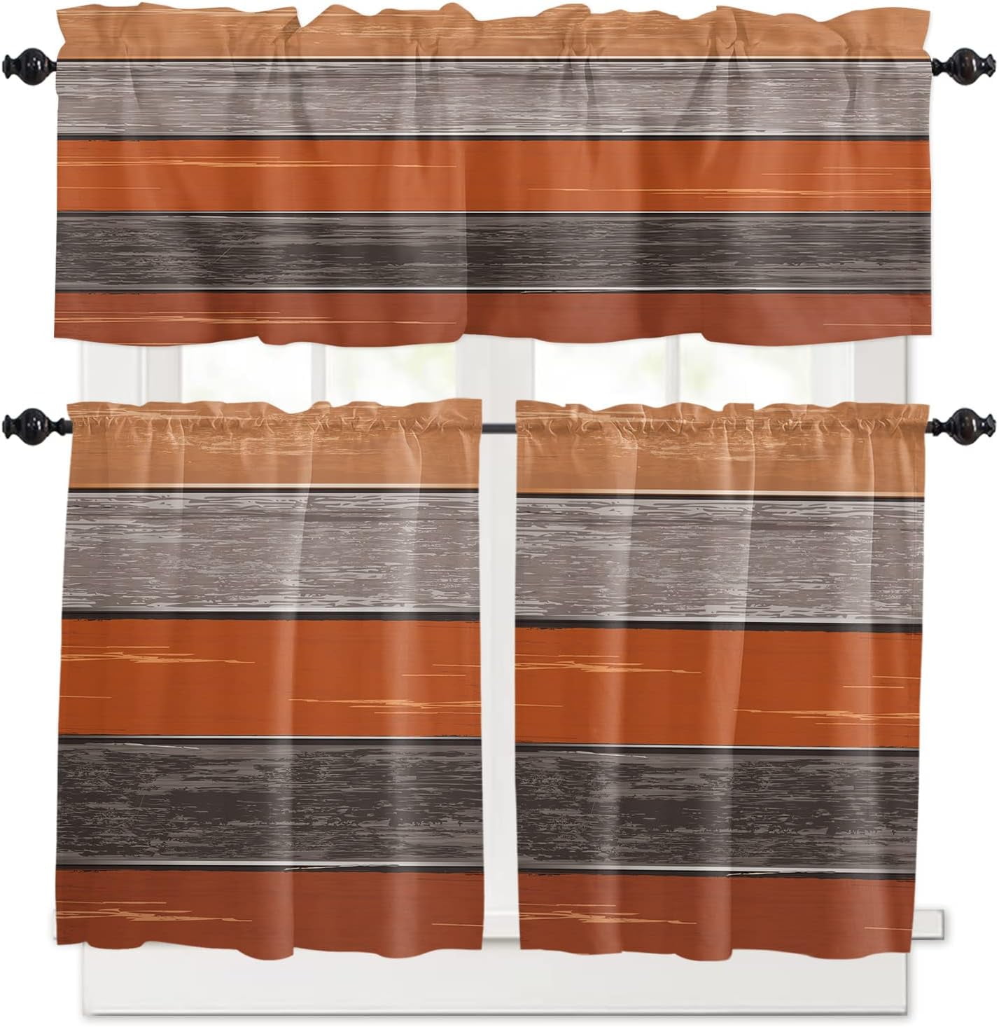 Kitchen Curtains and Valances Set Tier Curtains Living Room Bedroom ...