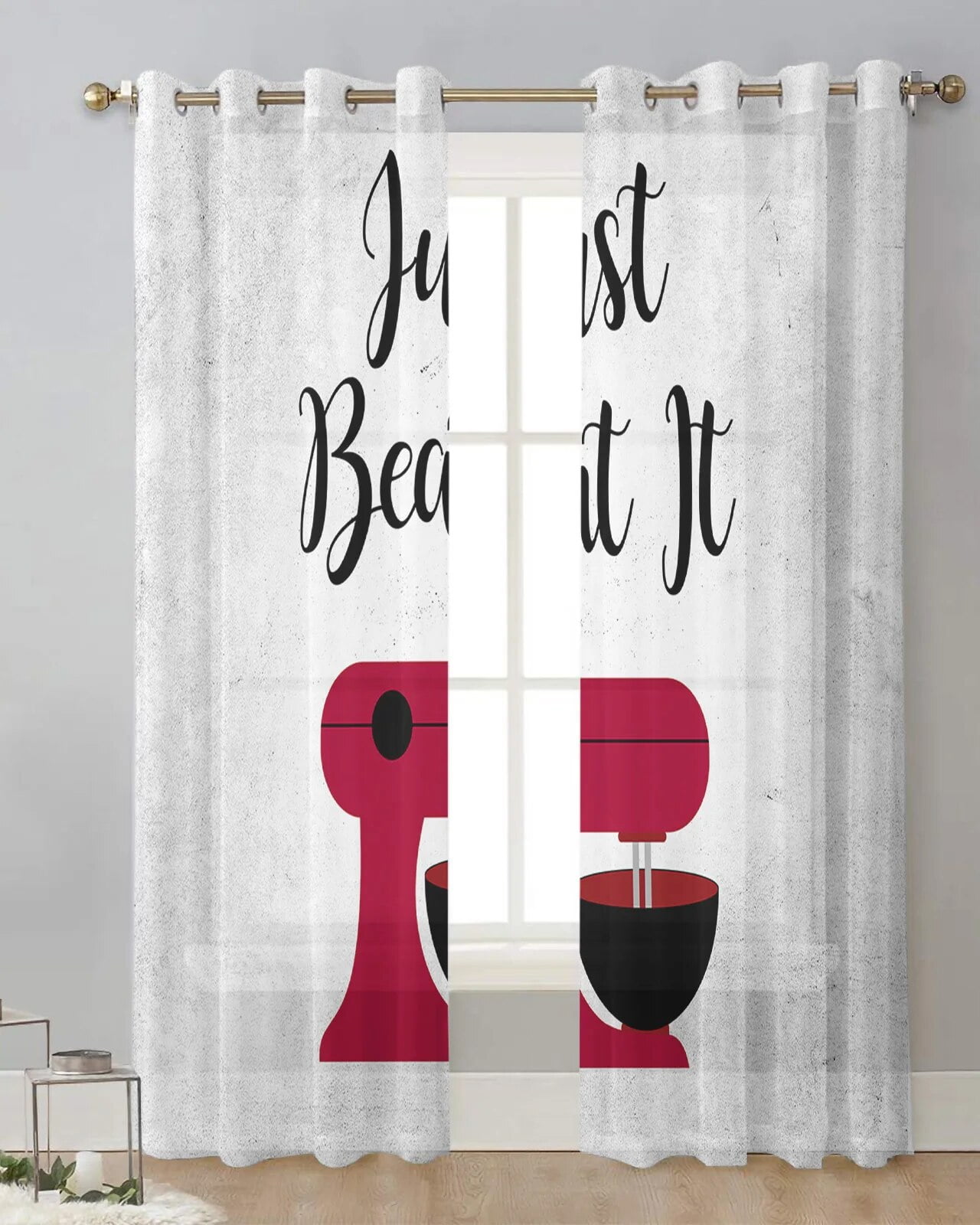 Kitchen Daisy Chef Food Mixer Kitchen Ware Voile Hanging Curtain Living ...