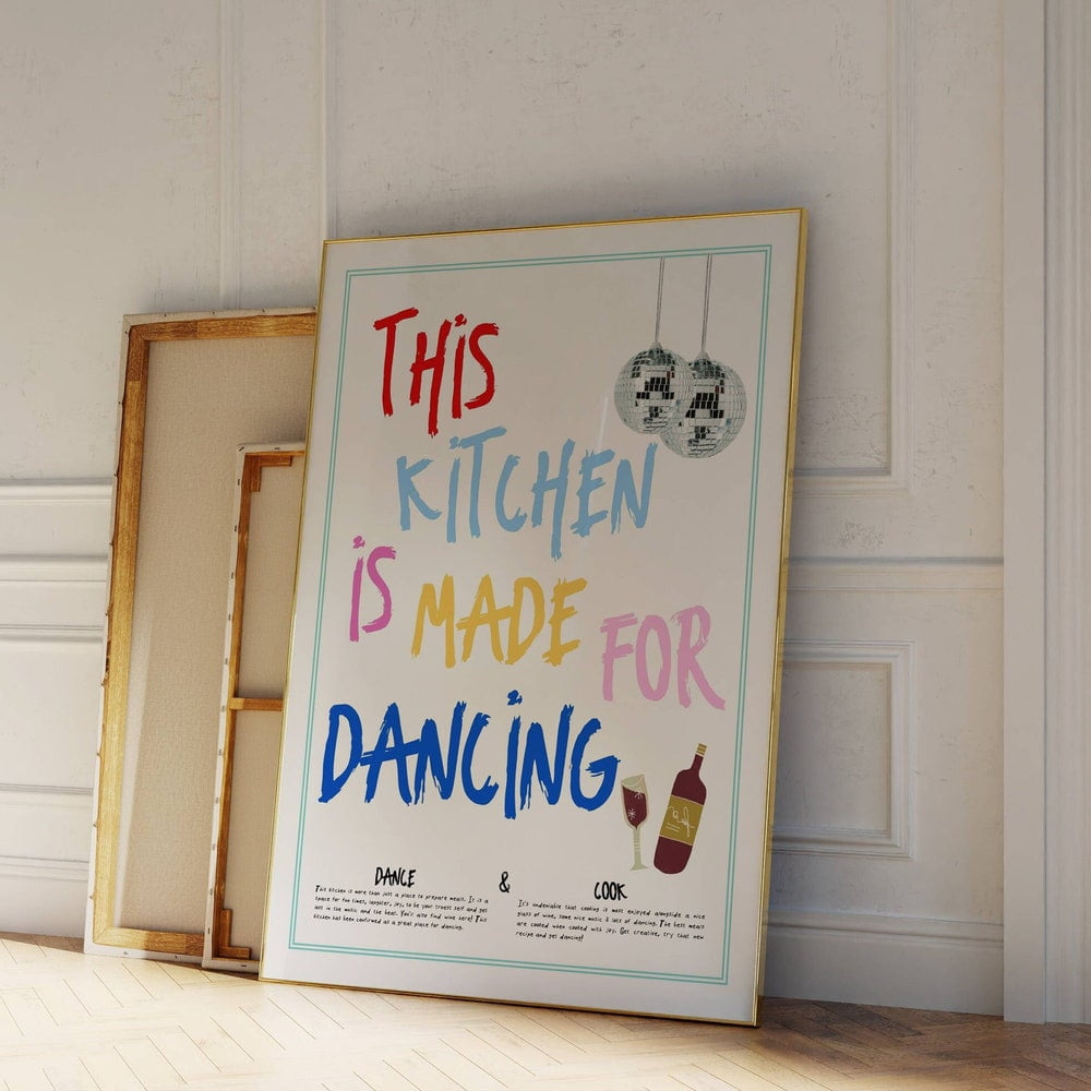 This Kitchen Is For Dancing, Aesthetic Kitchen Wall Art Print ...