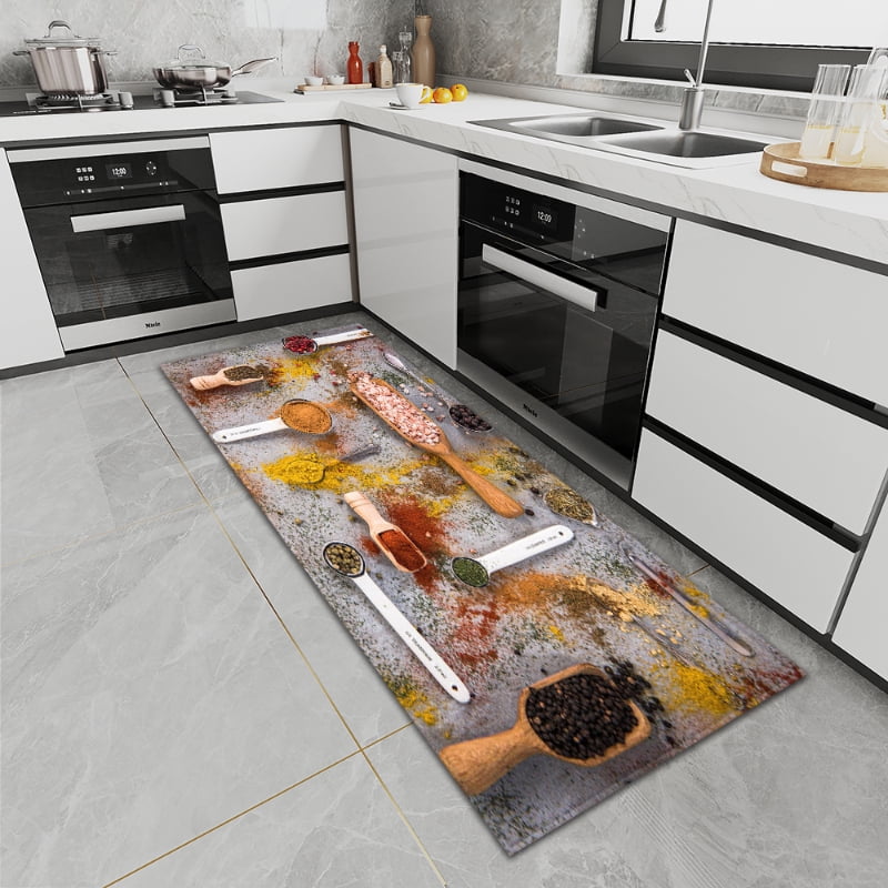 Kitchen Decor Mats Spice Pattern Entrance Door Floor Non-Slip Rugs Home ...