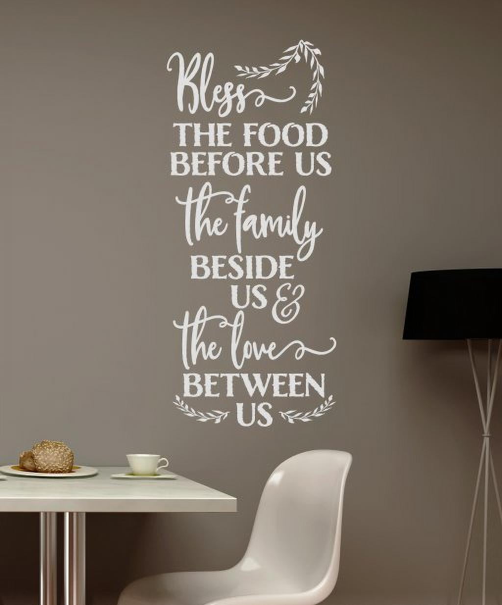 Kitchen Decor Quotes Bless This Food Family Love Wall Decal Words ...