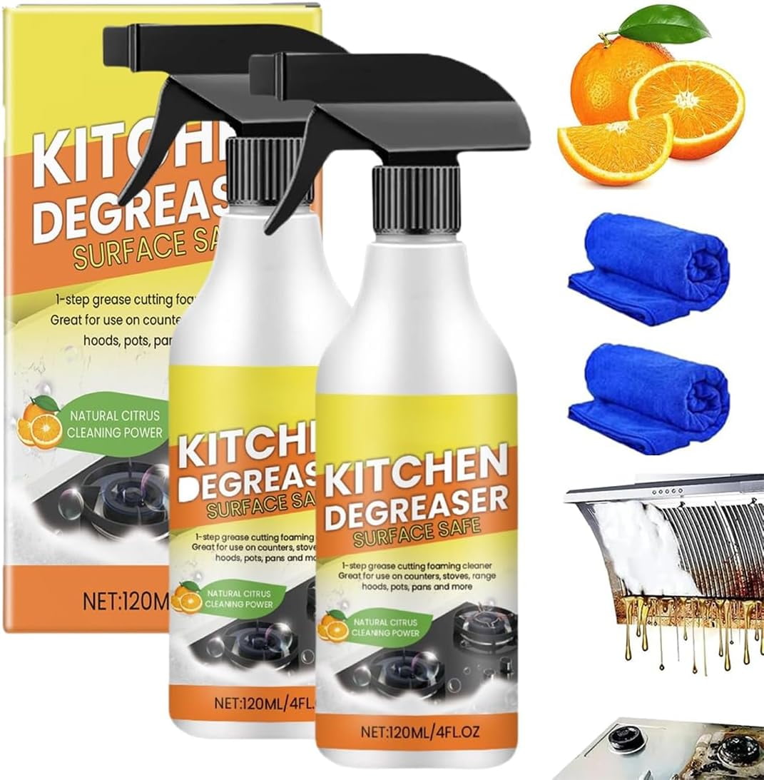 Kitchen Degreasing Foam Cleaner, Heavy Duty Degreaser Cleaning Spray ...