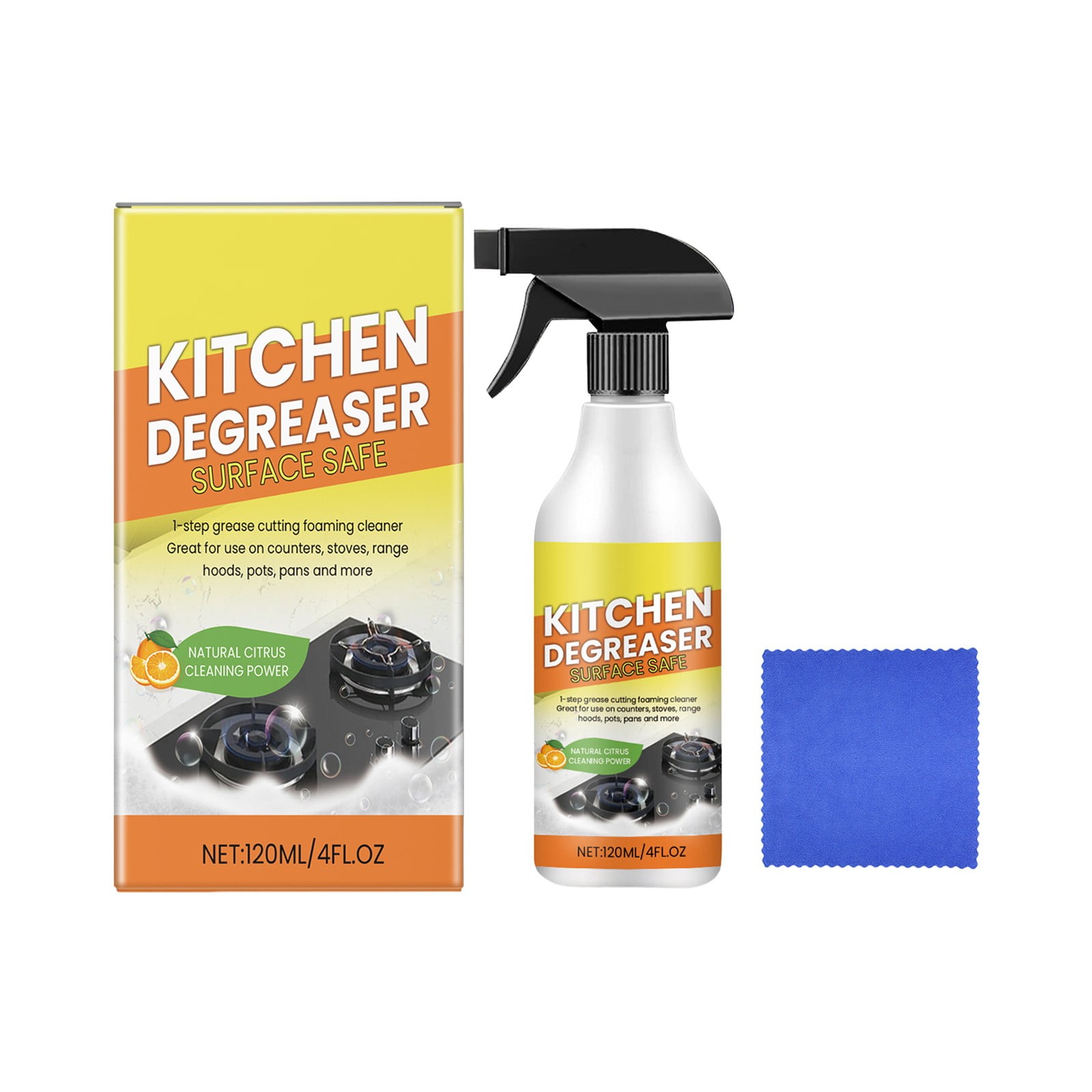 Kitchen Degreasing Foam Cleaner, All Purpose Bubble Cleaner Foam Spray, Heavy Duty Degreaser ...