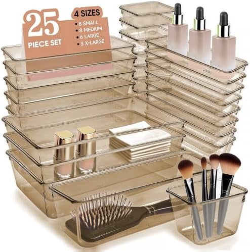 Kitchen Desk Drawer Organizers Storage for Office, Small Acrylic Vanity ...