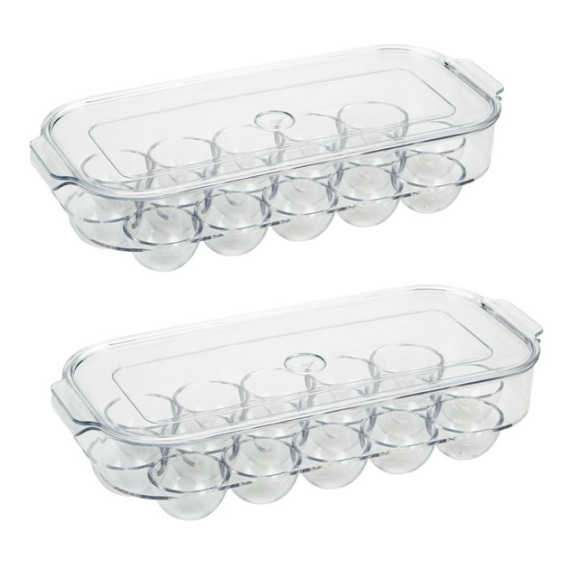 Kitchen Details 2 Pack Stackable 16 Compartment Egg Holder with Handles ...