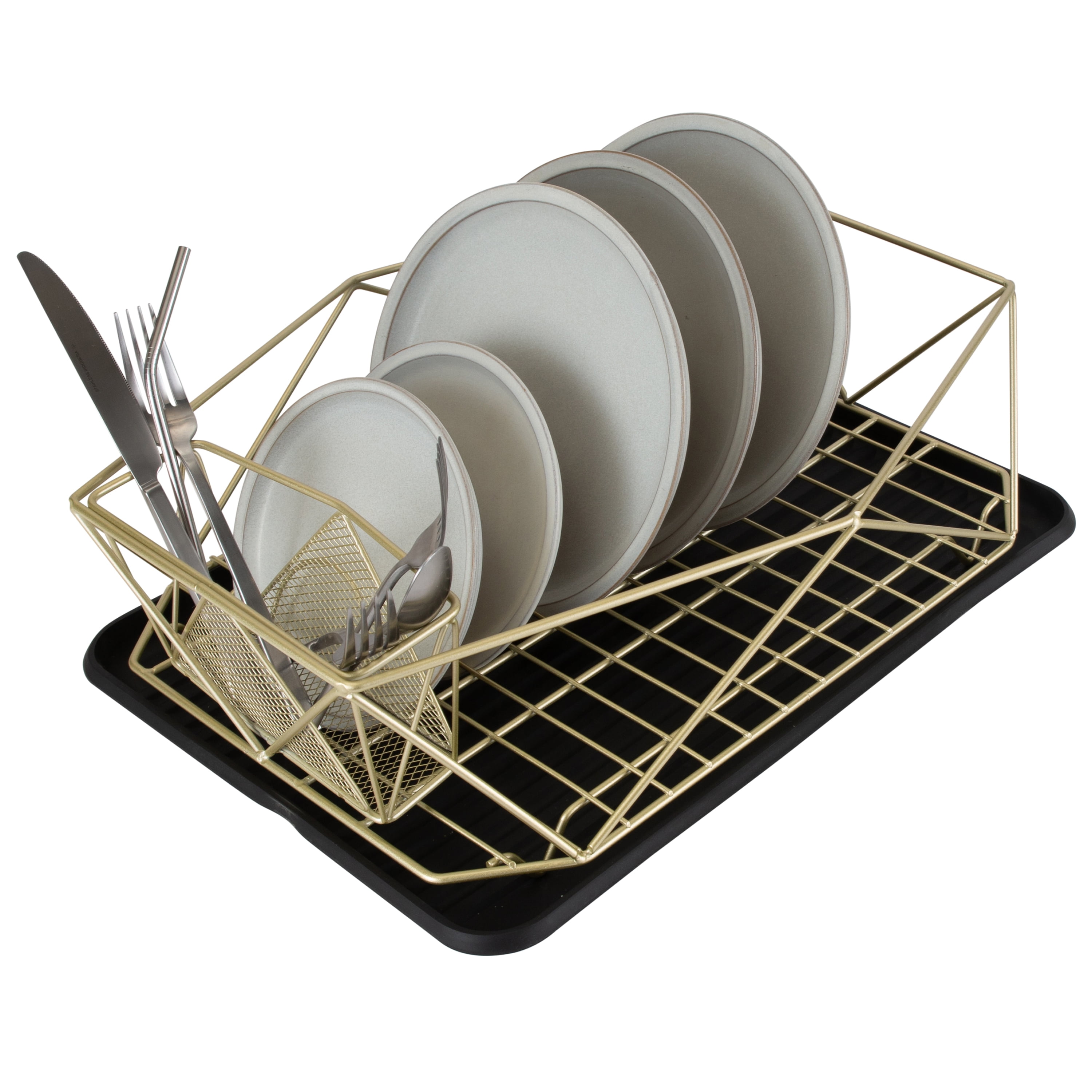 Kitchen Details Geode Dish Rack in Satin Gold - Walmart.com