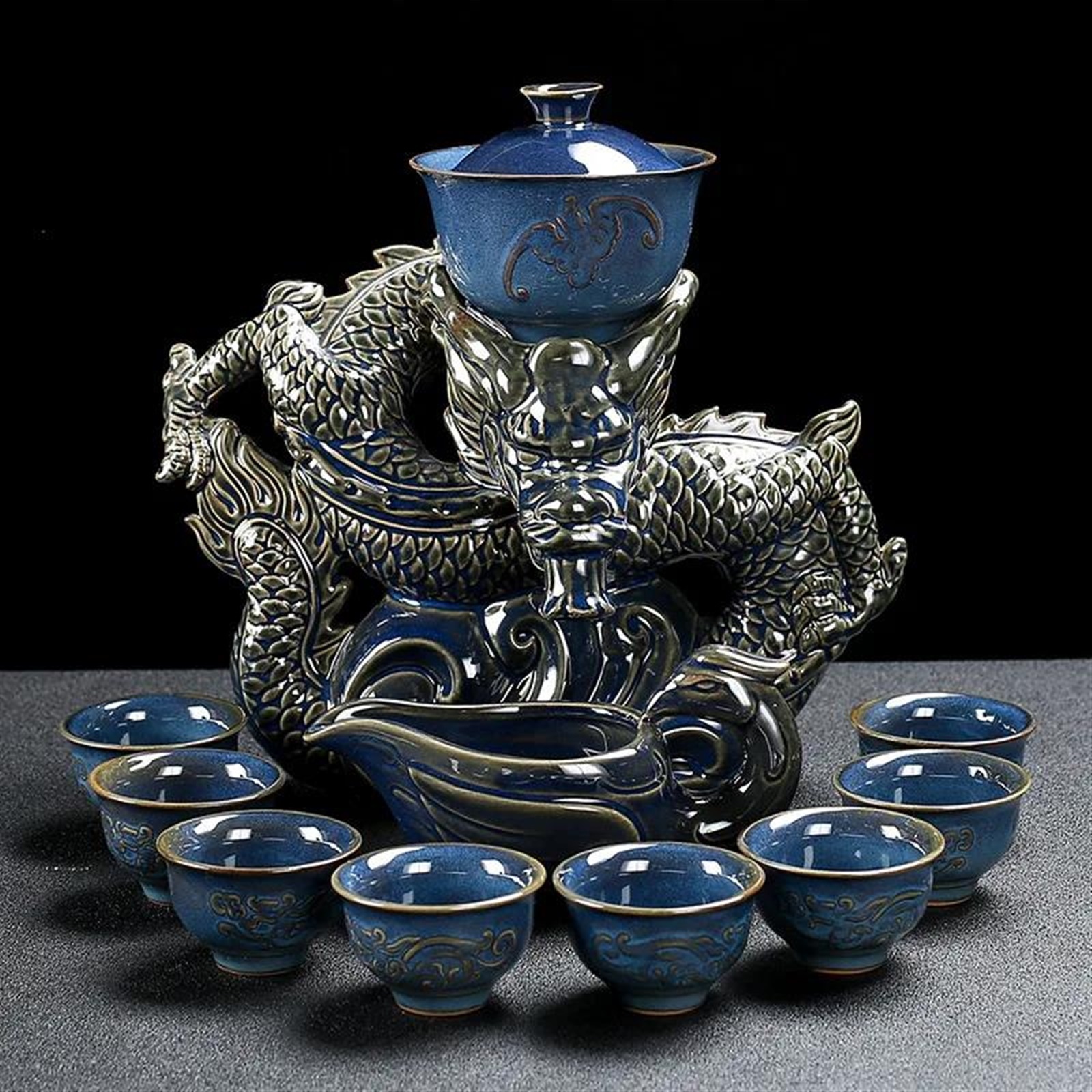 Kitchen Dining Bar Rotary Teapot Tea Set 11 Pieces / Set Manual Semi ...