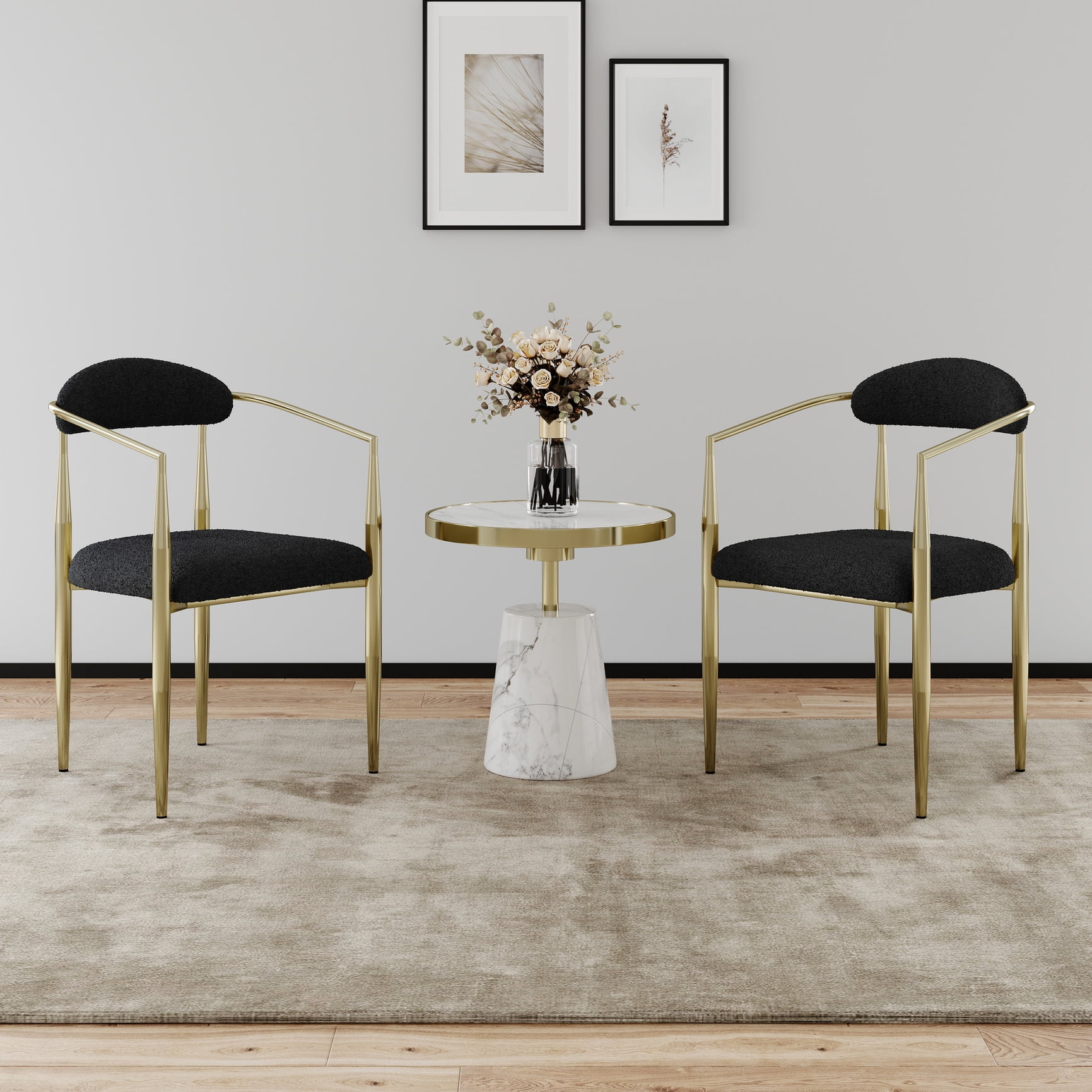 Kitchen Dining Chairs Set | Chic and Minimalistic Look | Iron Frame for ...