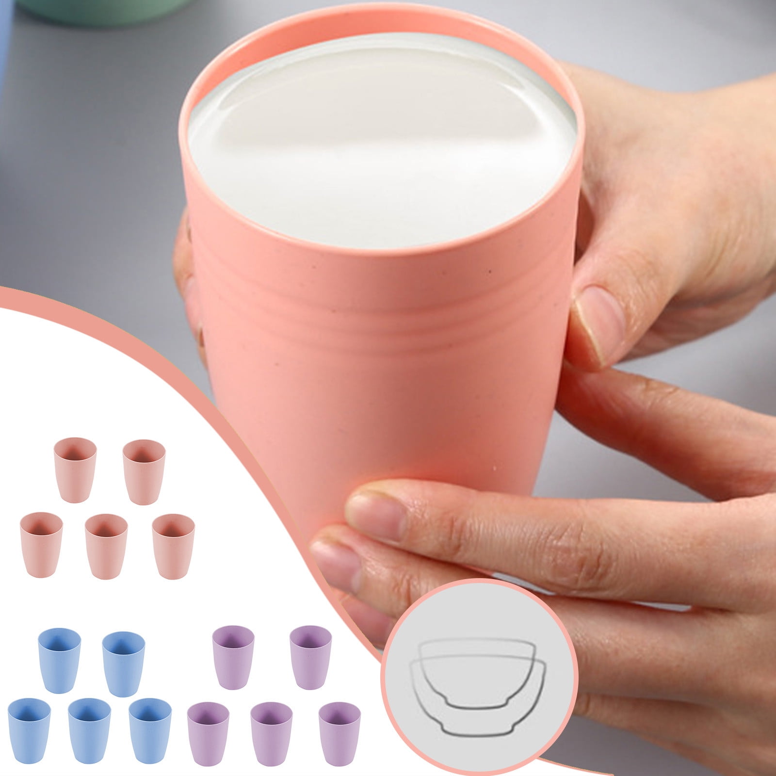 Kitchen & Dining Clearance Plastic Cups Reusable, Cup Set Of 5 ...