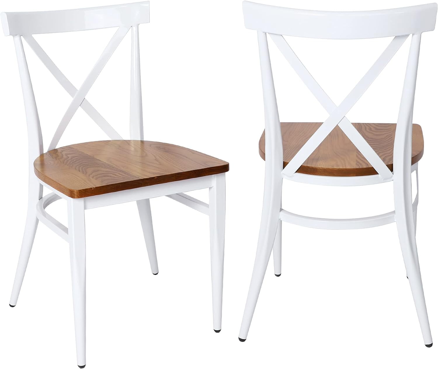 Kitchen&Dining Room Chair with Solid Wood Seat and Metal Legs, Indoor ...