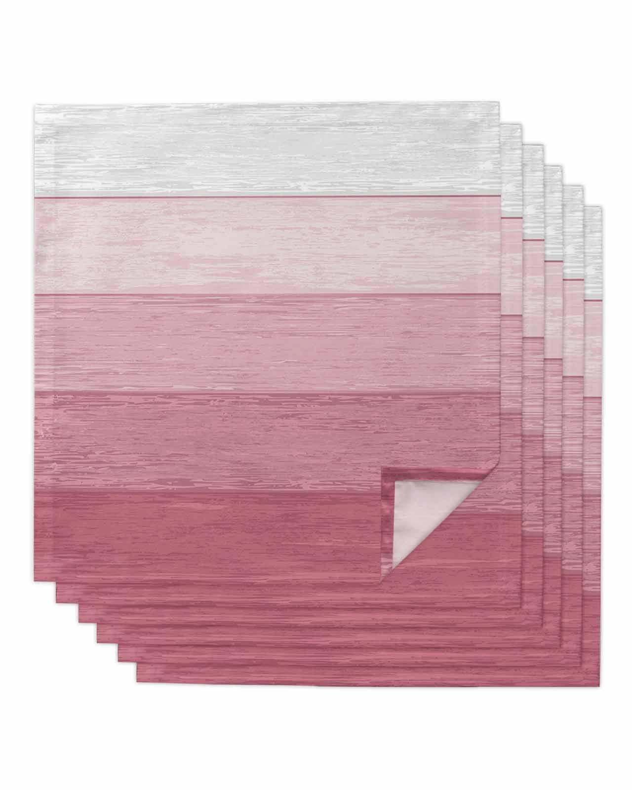 Kitchen Dinner Napkins Set of 6, Pink Gray Cloth Napkins Reusable ...