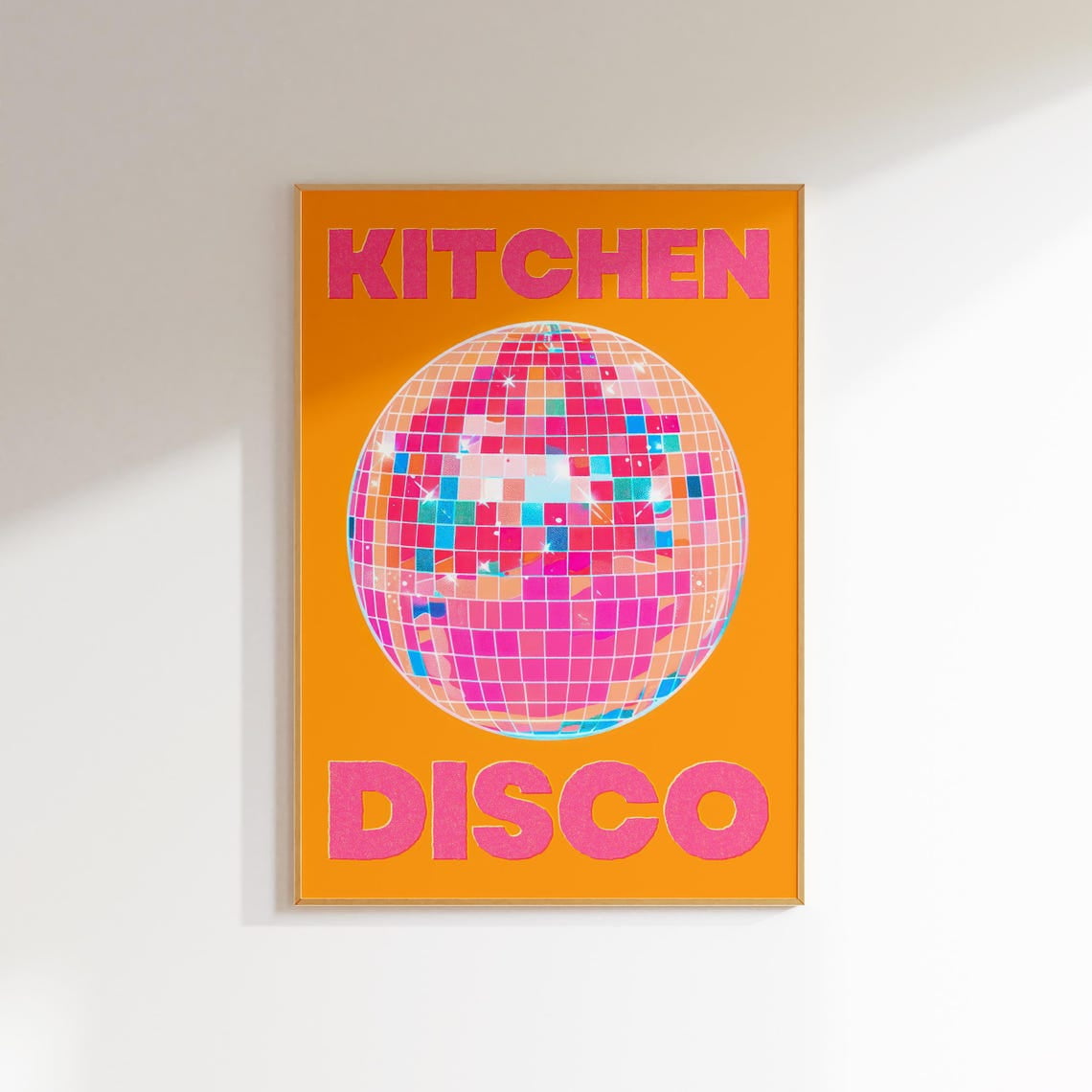 Kitchen Disco Ball Print Maximalist Wall Art Dopamine Decor, Funky Wall ...