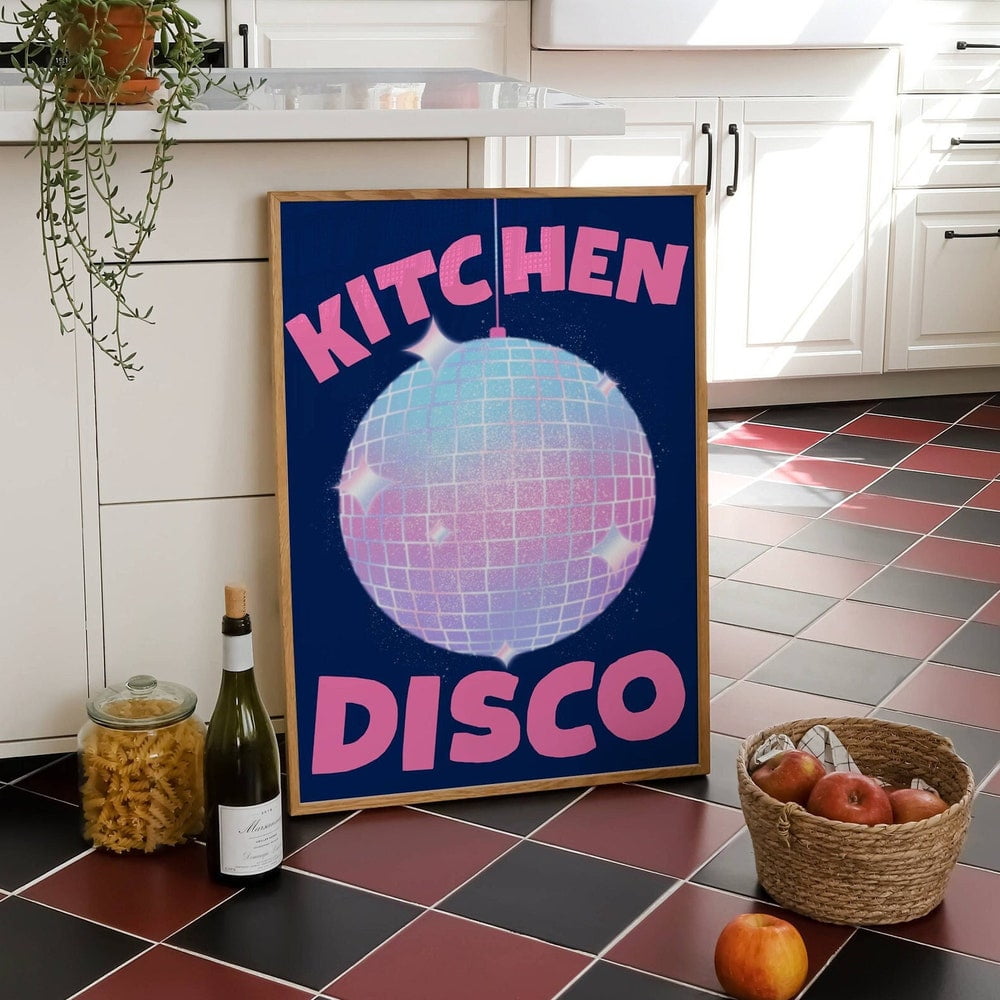 Kitchen Disco Poster, Disco Print, Aesthetic Kitchen Wall Art Print ...