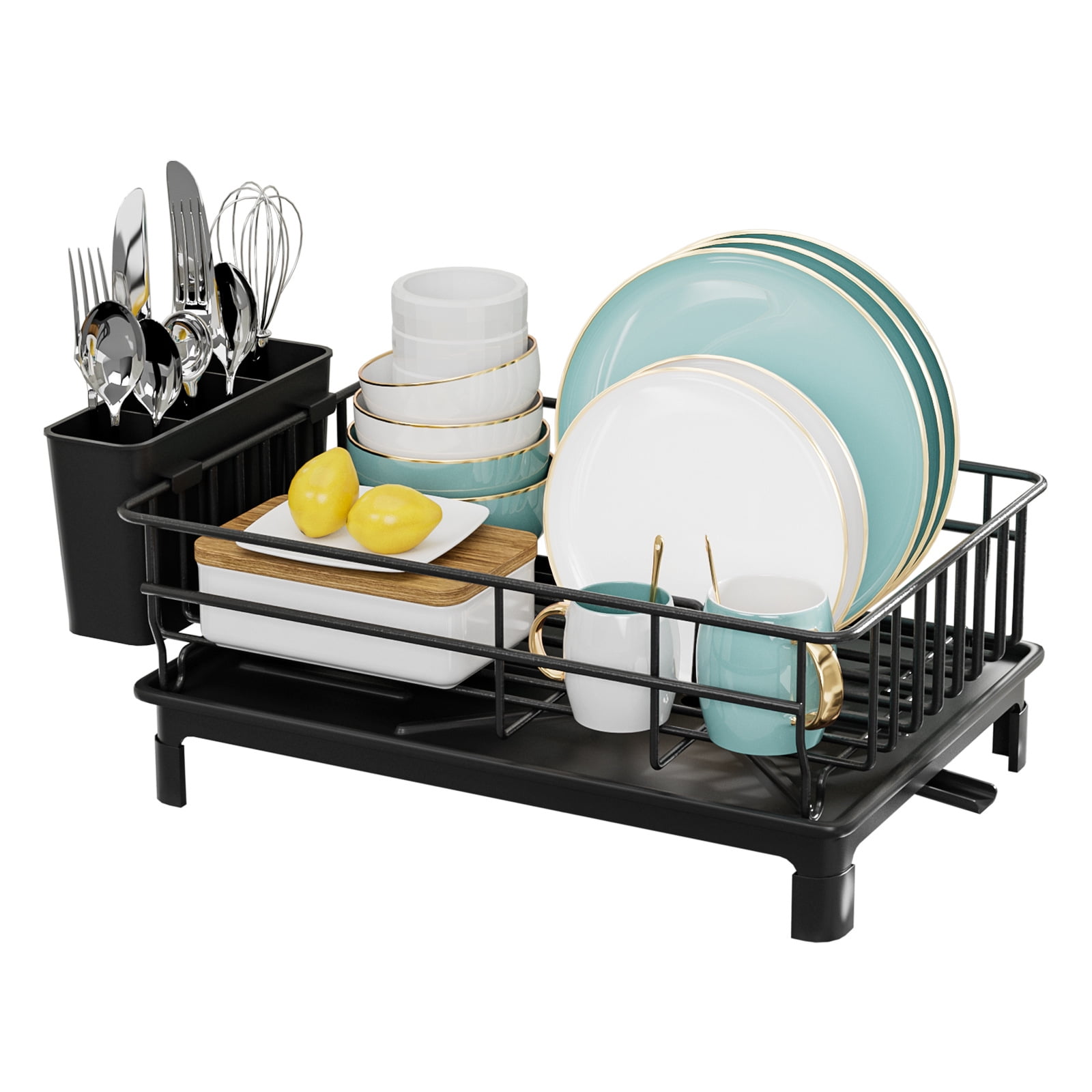 XIA&NING Upgraded Dish Drying Rack with Utensil Holder & Drainboard ...