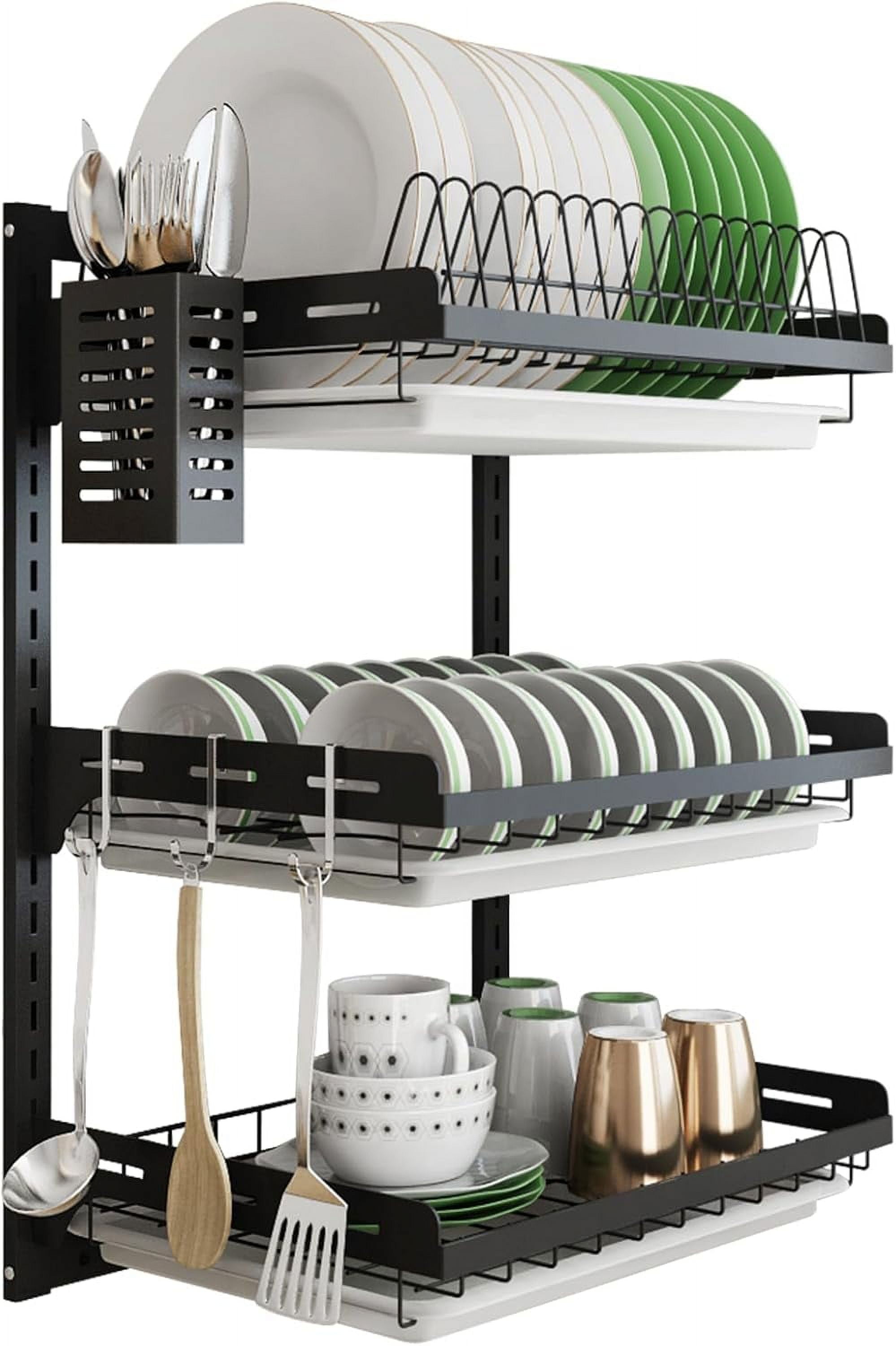 Kitchen Dish Rack,Hanging Dish Drying Rack Organizer Storage Shelf Over ...