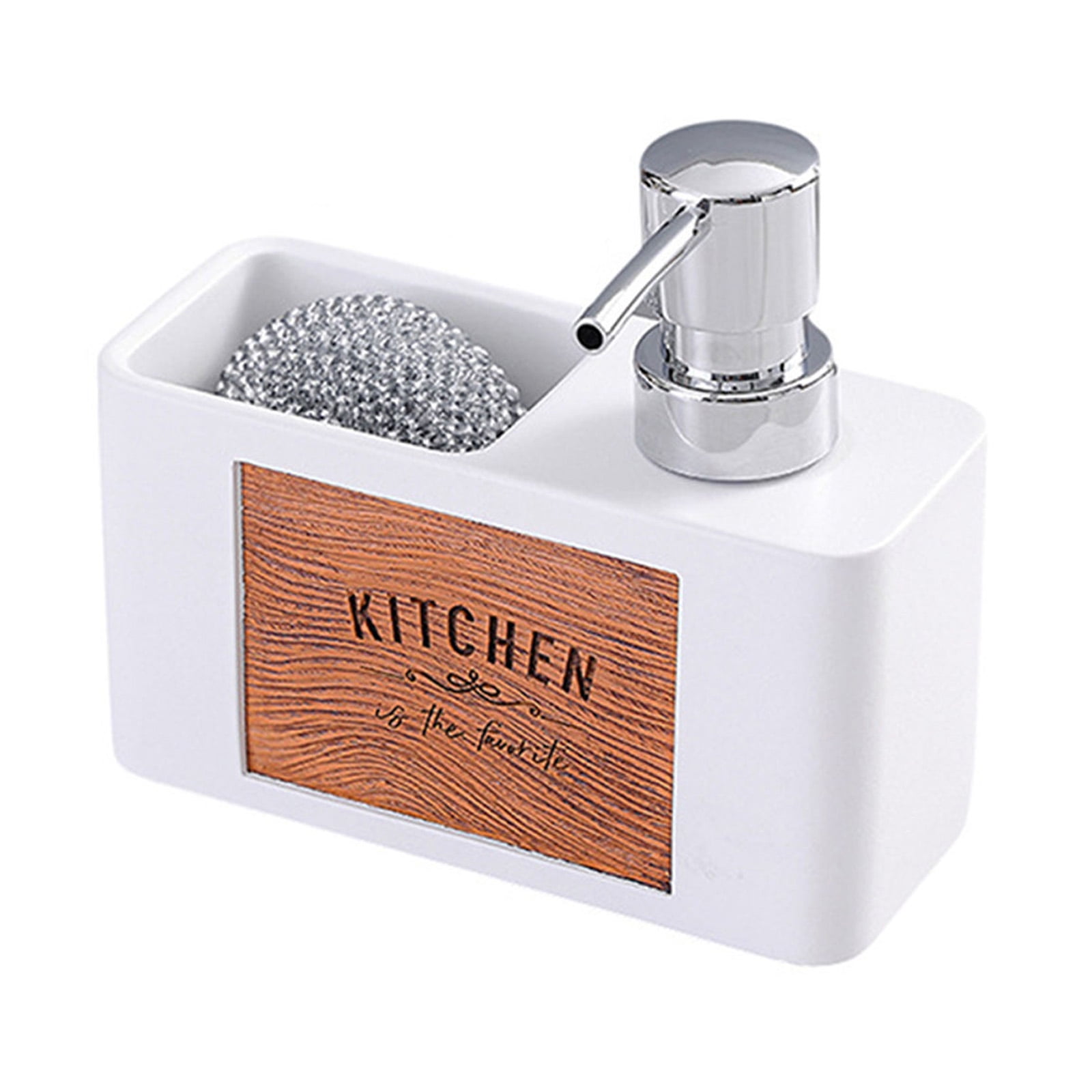 Kitchen Dish Soap Dispenser with Sponge Holder,2in1 Countertop ...