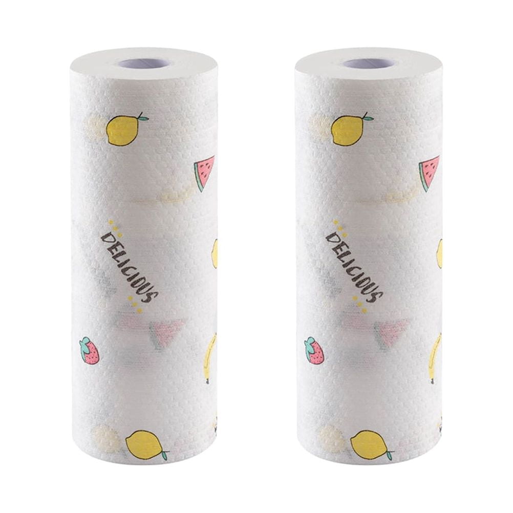 Kitchen Dish Towel, 1 Roll Fruit Pattern Nonwovens Dish Washing Towel ...