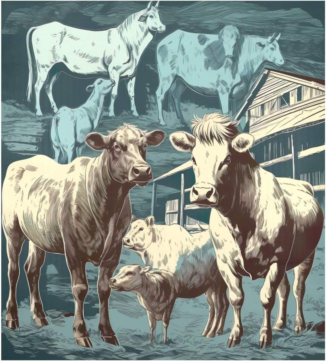 Kitchen Dishwasher Cover Farm Animals Magnetic Dishwasher Stickers ...