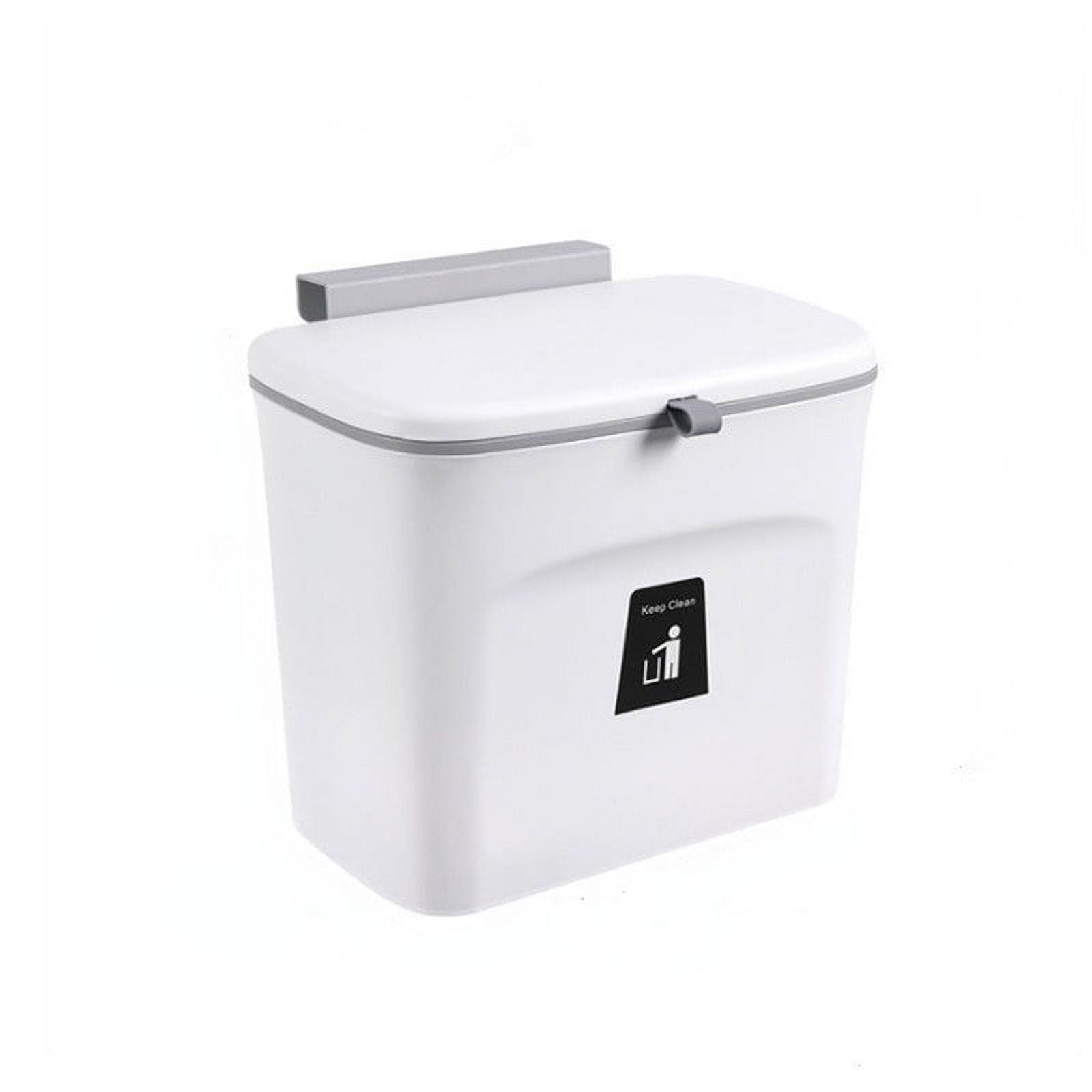 Kitchen Door Hanging Trash Can - Small Compost Bin Garbage with Lid ...