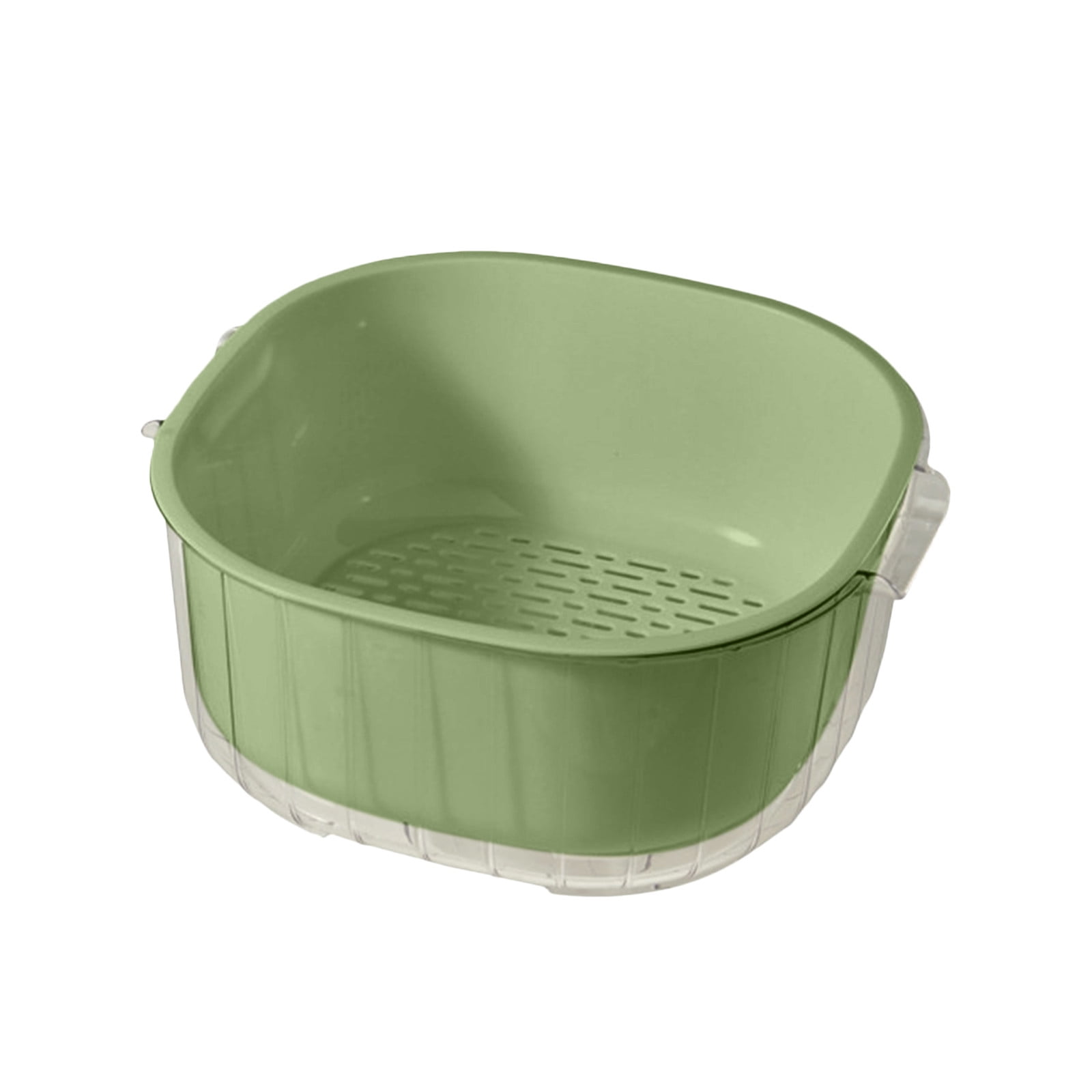 Kitchen Drain Basket Double Layer Fruit Vegetable Washing Baskt Plastic ...