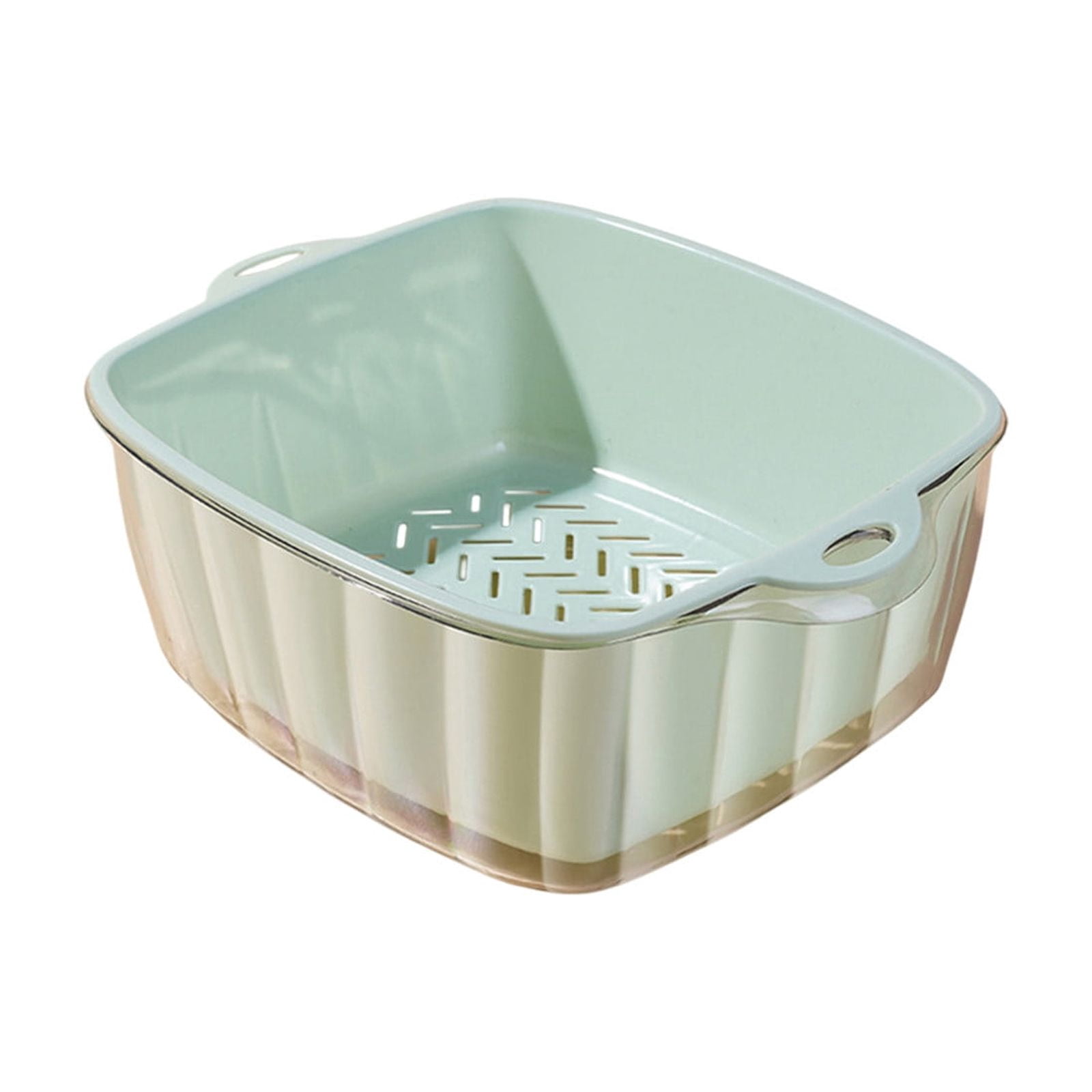 Kitchen Drain Basket Food Safe Plastic Storage Container Vegetables ...