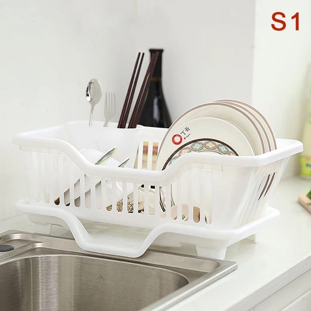 Kitchen Drainage Rack With Drainer Board Countertop Utensils Plates ...
