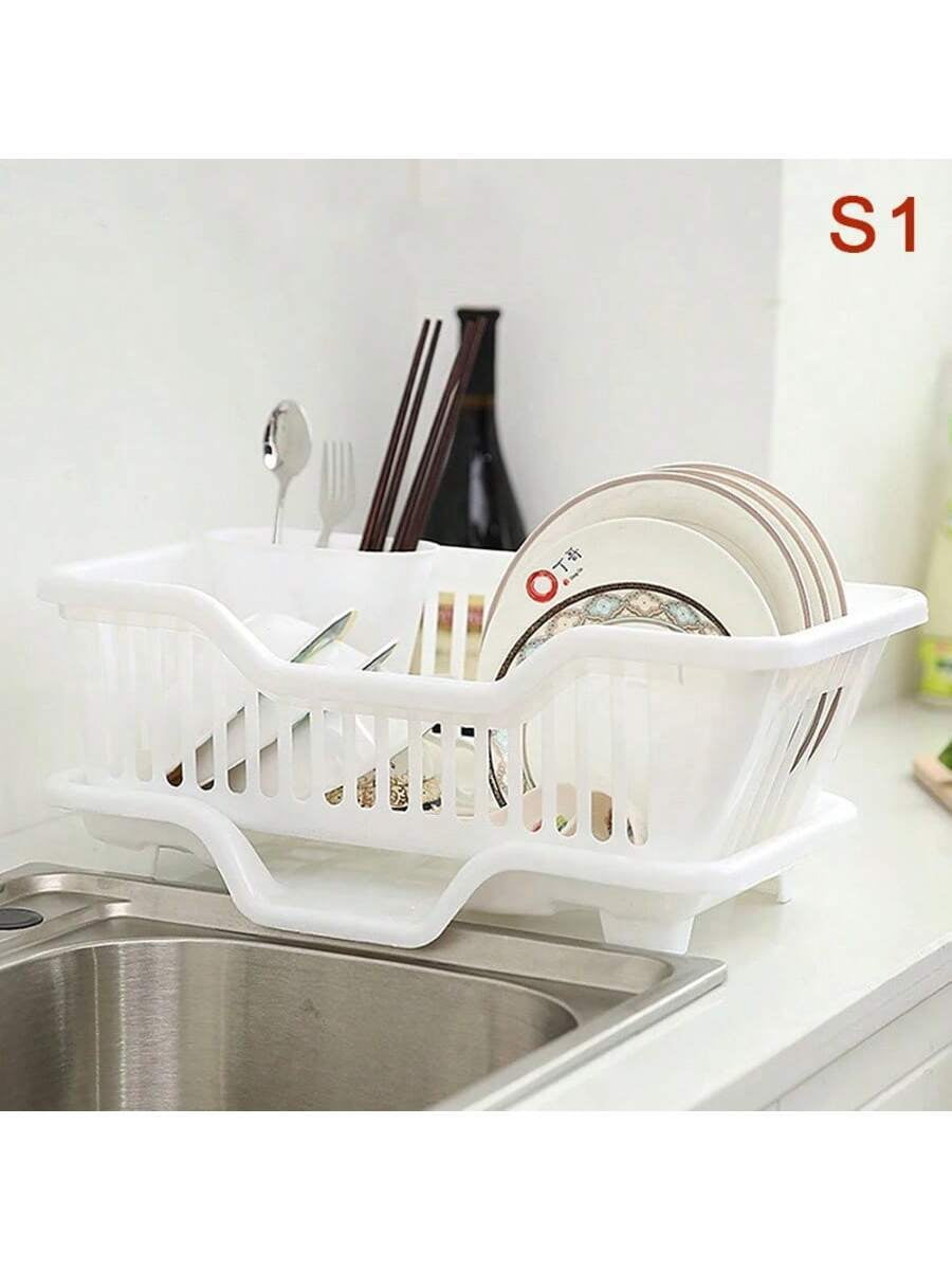 Kitchen Drainage Rack With Drainer Board Countertop Utensils Plates ...