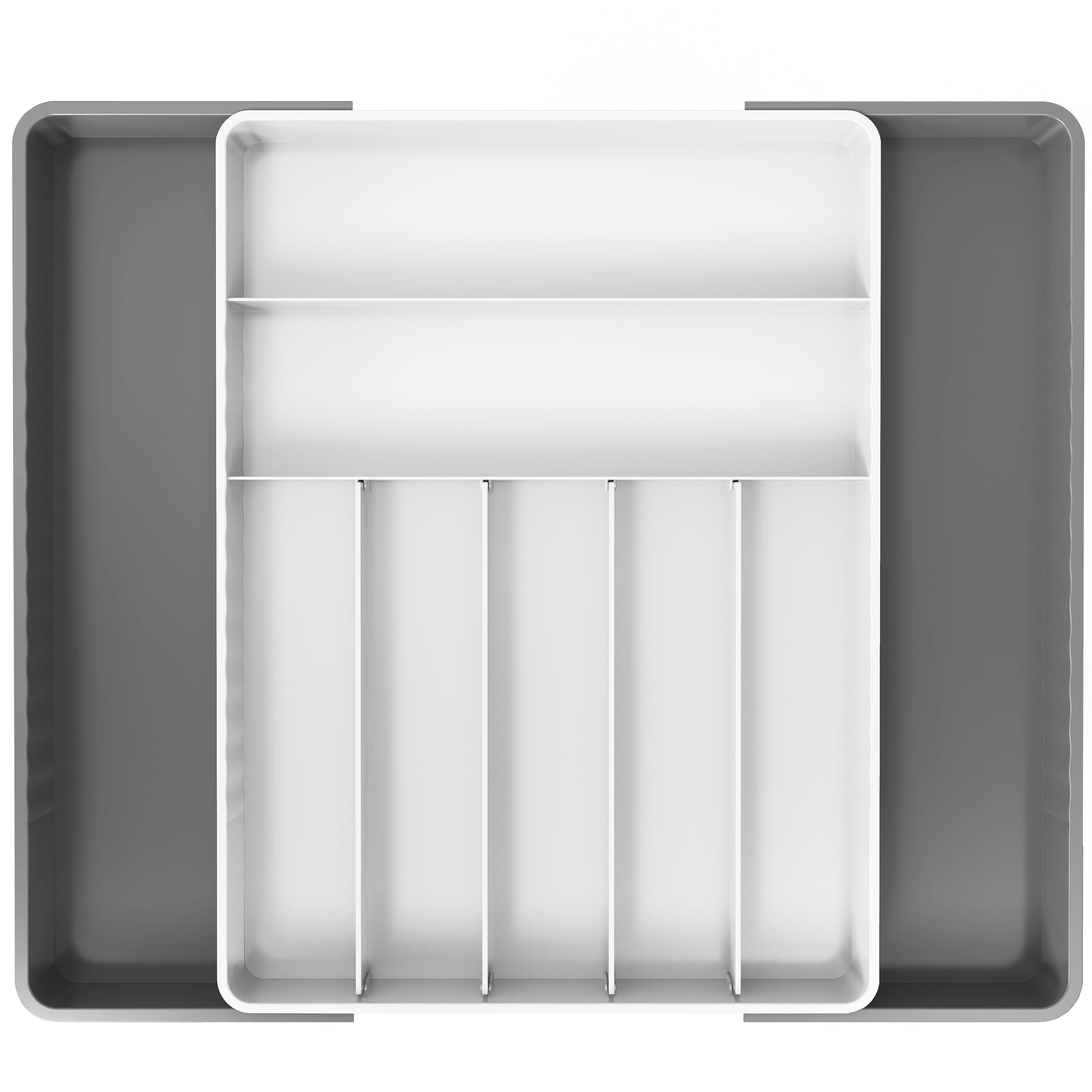 Walmart Kitchen Drawer Cutlery Organizer Tray, Grey/White - Walmart.com