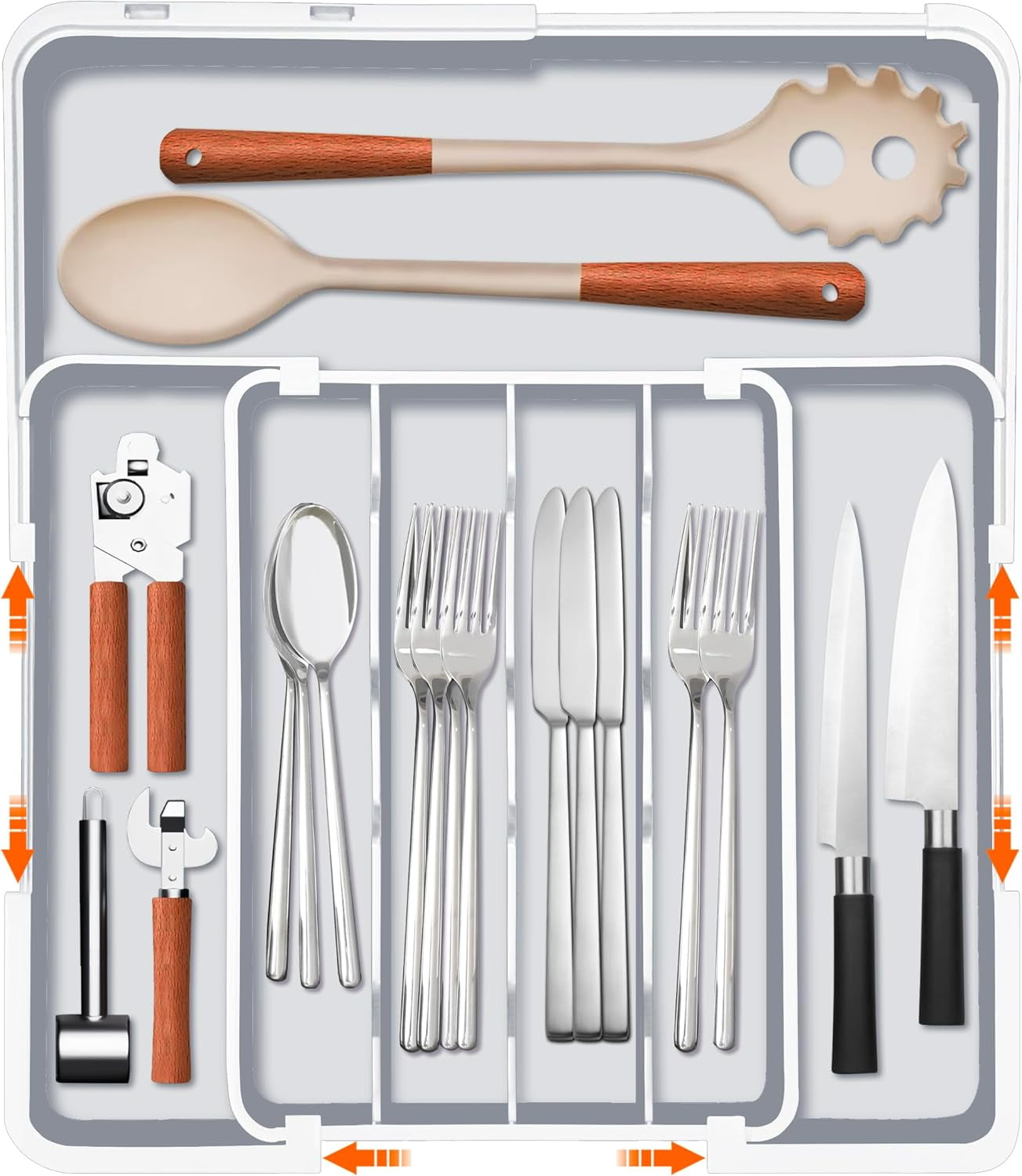 Kitchen Drawer Organizer, Expandable Silverware Drawer Organizer ...