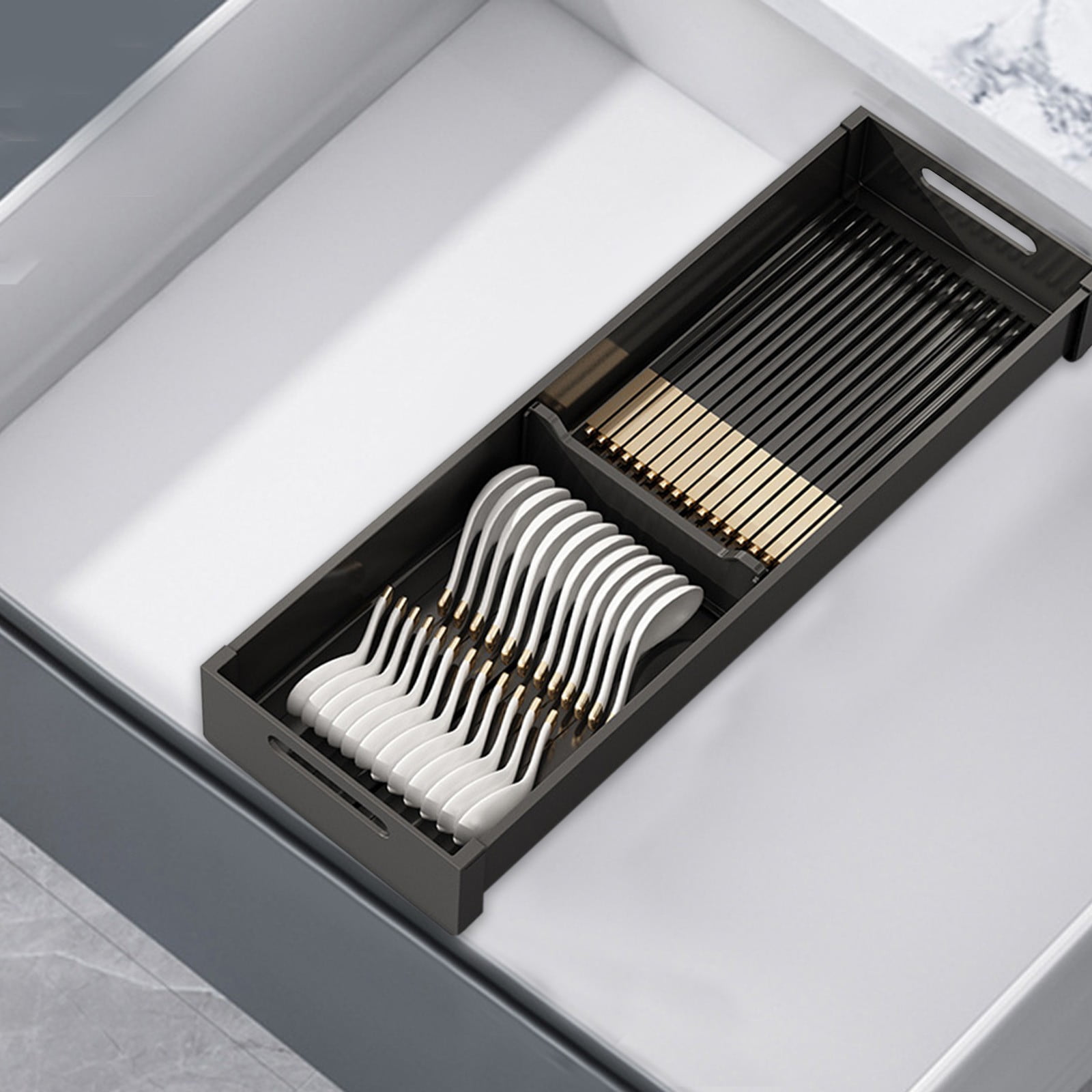 Kitchen Drawer Organizer Premium Expandable Organizer Tray Silverware ...