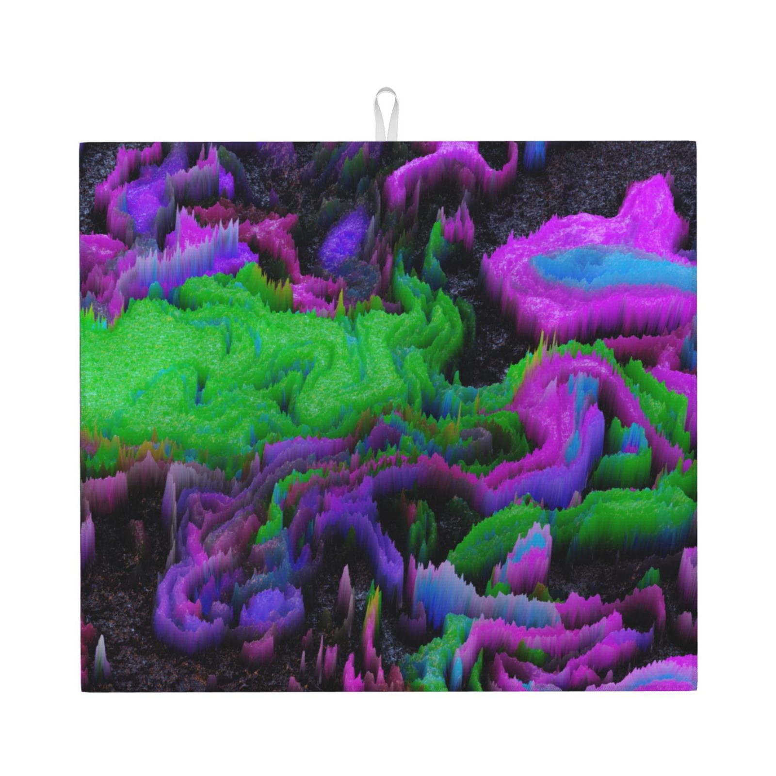 Kitchen Drying Mat, Colorful Abstract Lava Background Tableware ...