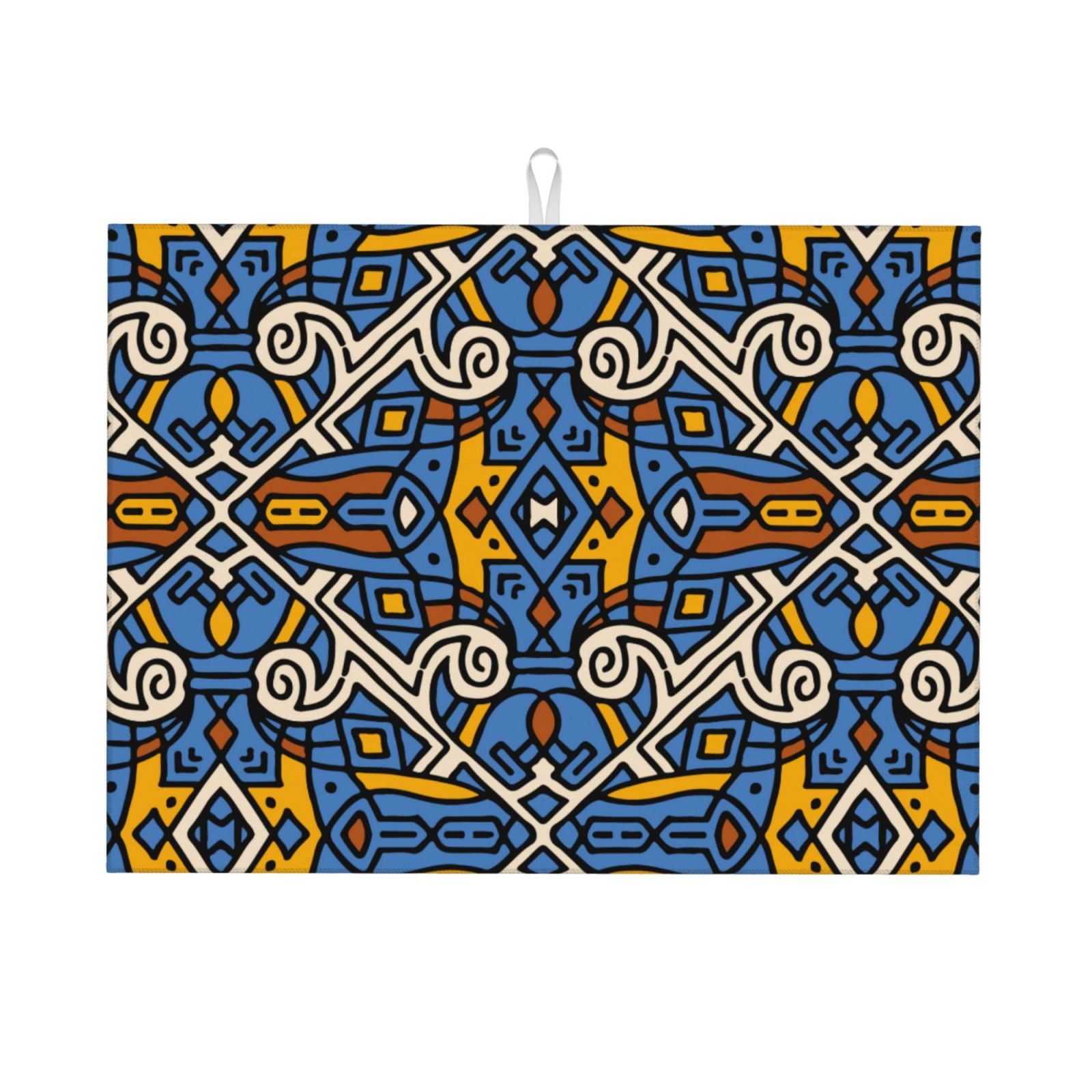 Kitchen Drying Matdelft Blue Ceramic Tile Inspired Pattern Dish Drying ...