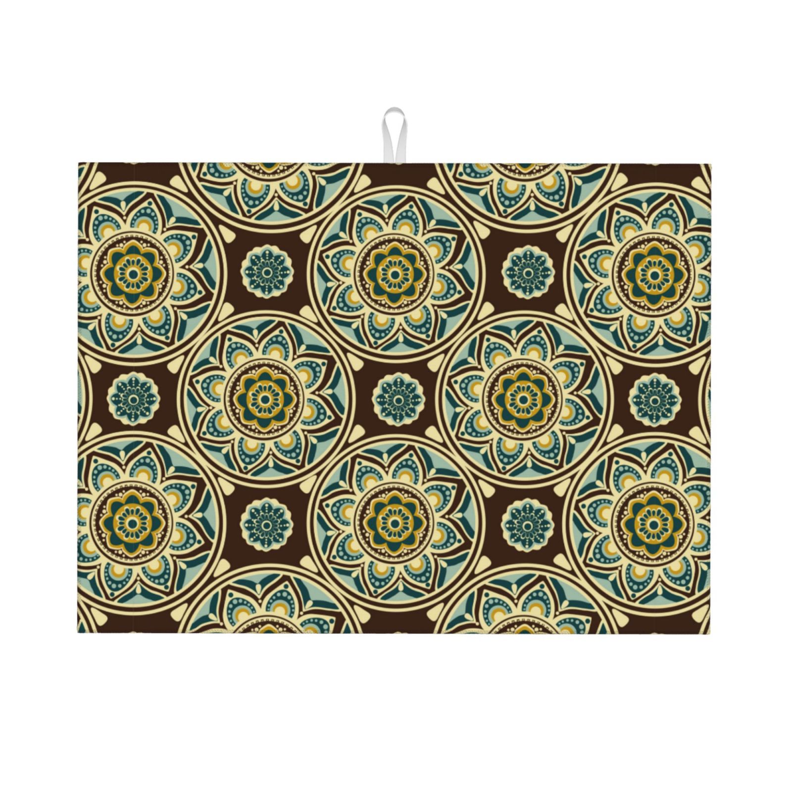 Kitchen Drying Matgeometric Polygon Background Dish Drying Pad For ...